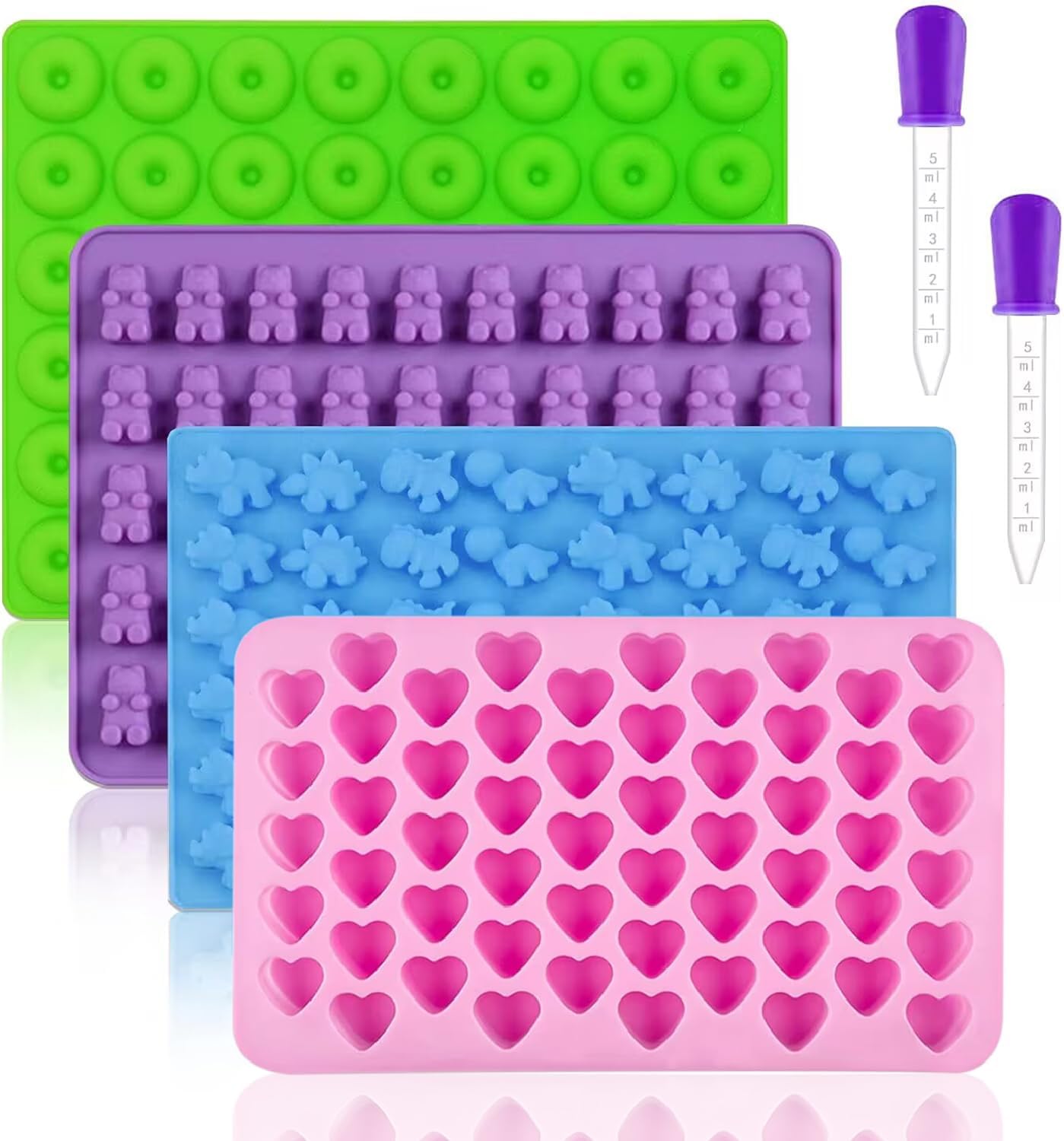 Alimat PluS Silicone Candy Moulds Sweet Moulds with 2 Droppers - Gummy ...