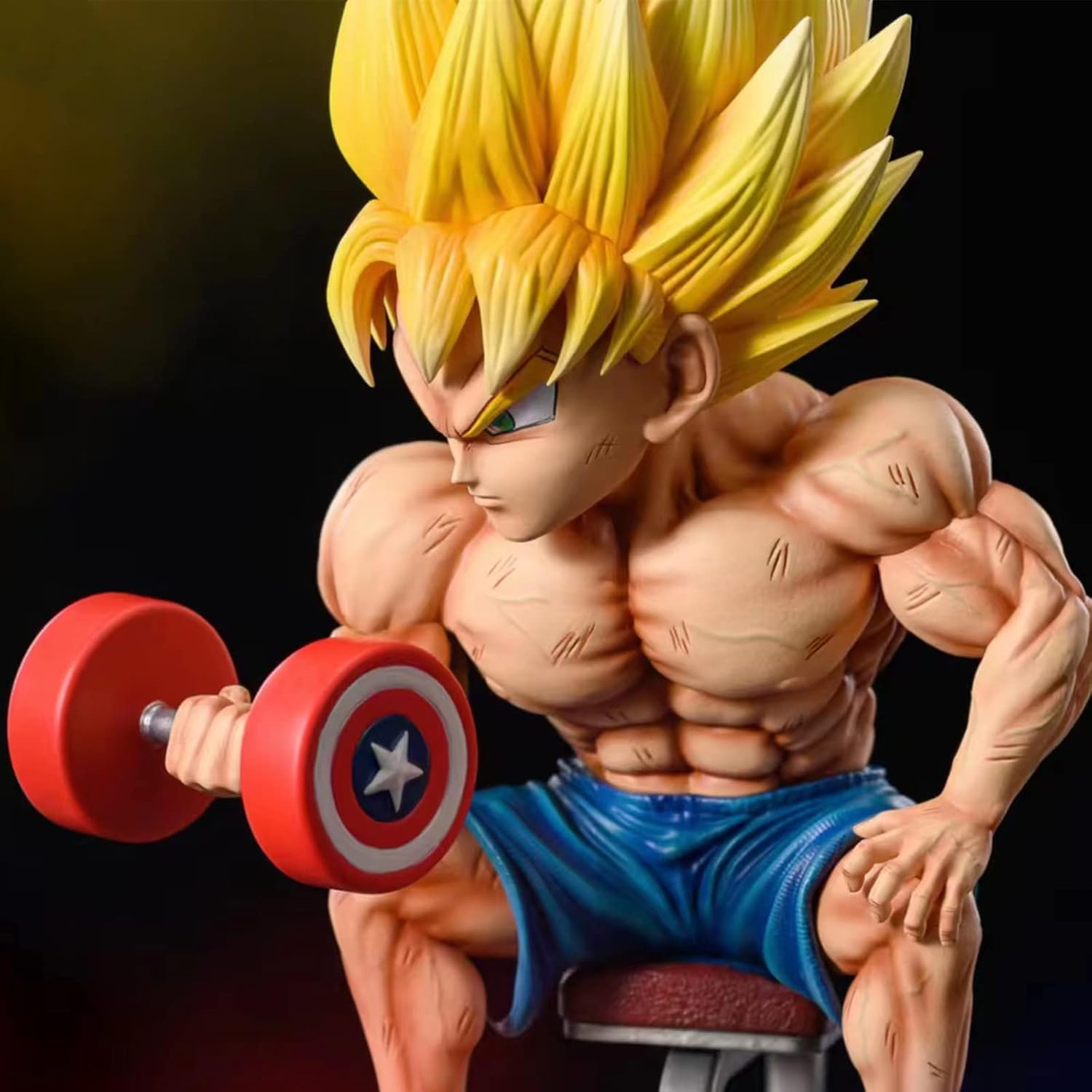 Rikiti Figura de Goku, figura DBZ, estatua de Goku Buff con mancuerna ...