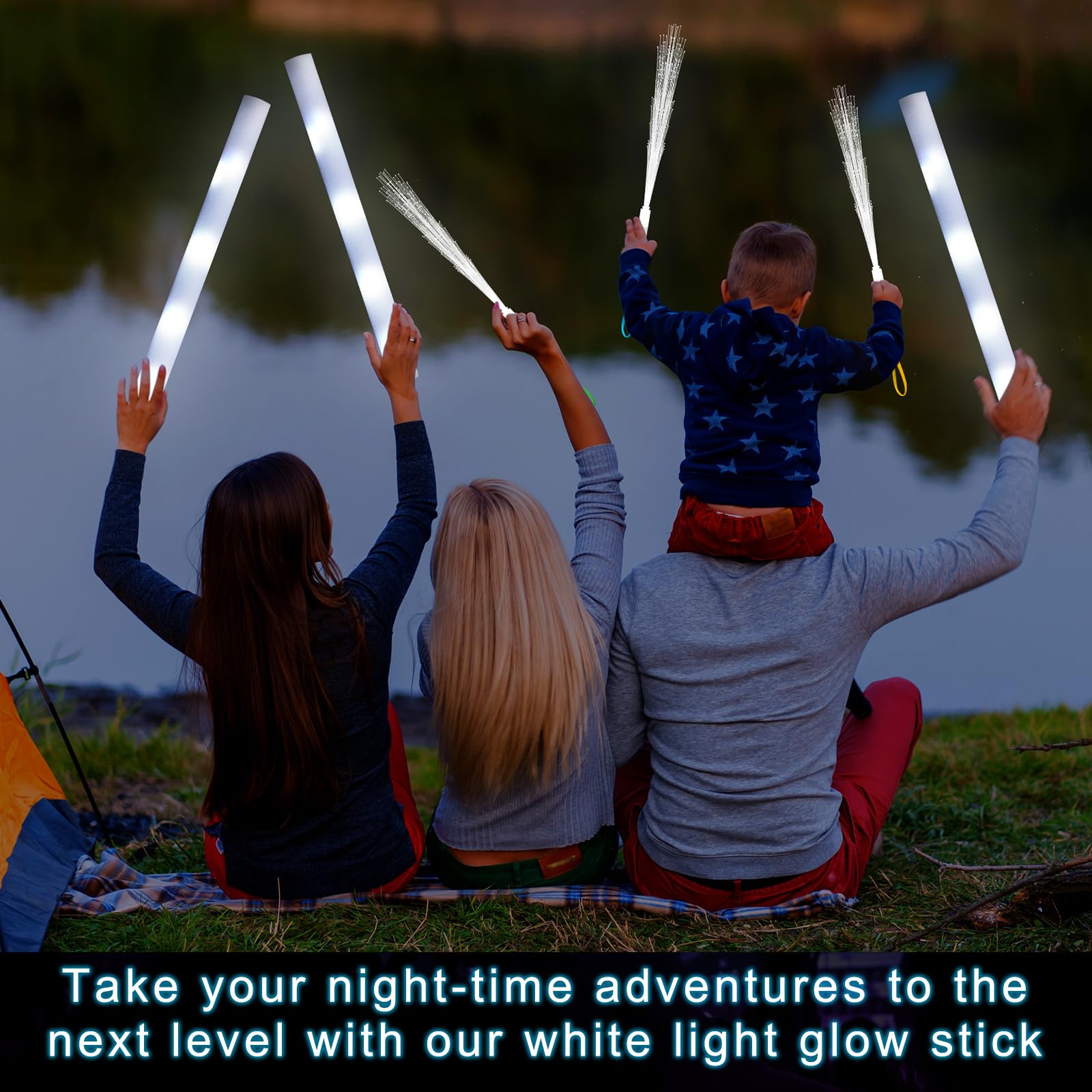 Snapklik.com : Poen 200 Pieces Glow Sticks White Fiber Optic Wand LED ...