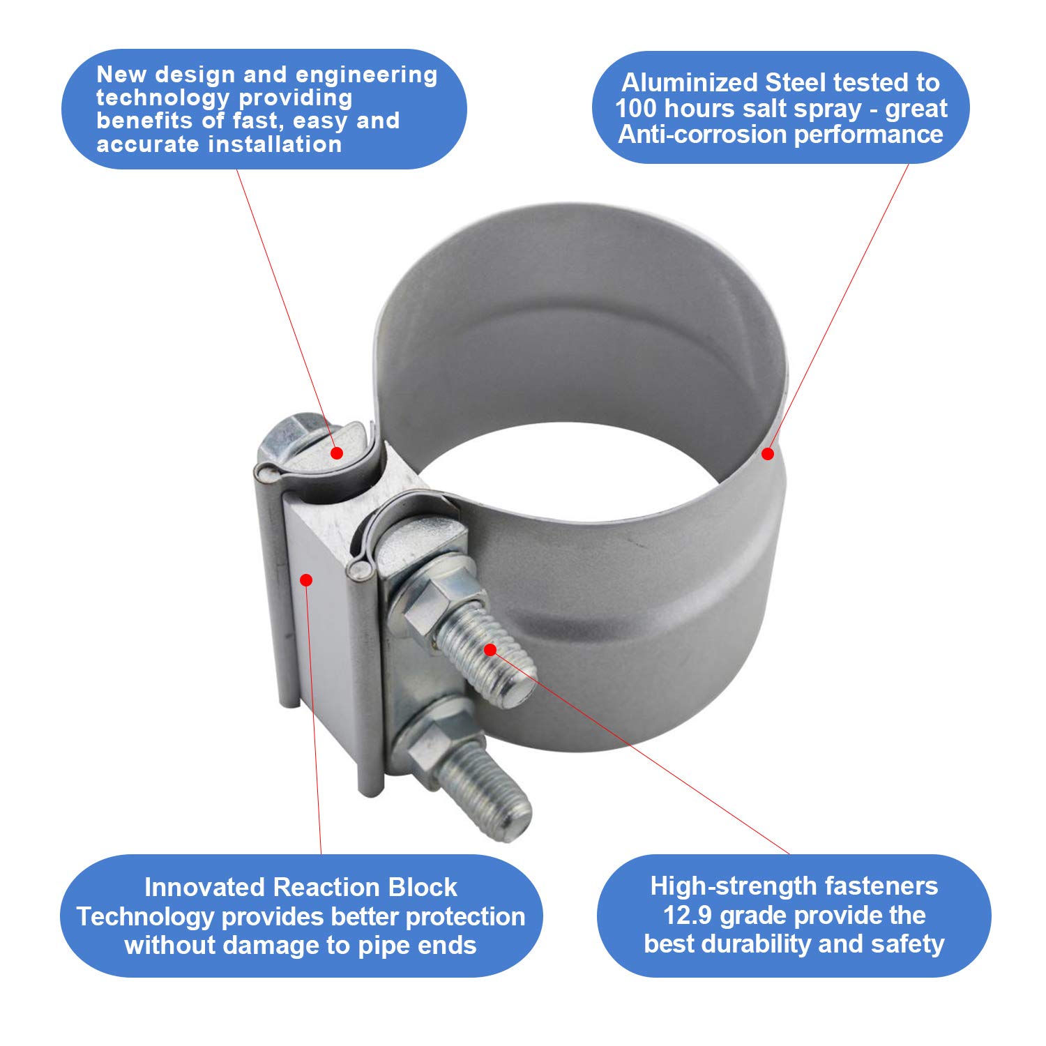 Roadformer 2.5" Lap Joint Exhaust Band Clamp - Aluminized Steel for 2.5 ...