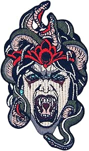 Amazon.com: ZEGINs The Roaring Medusa Patch Embroidered Applique Badge Iron On Sew On Emblem ...