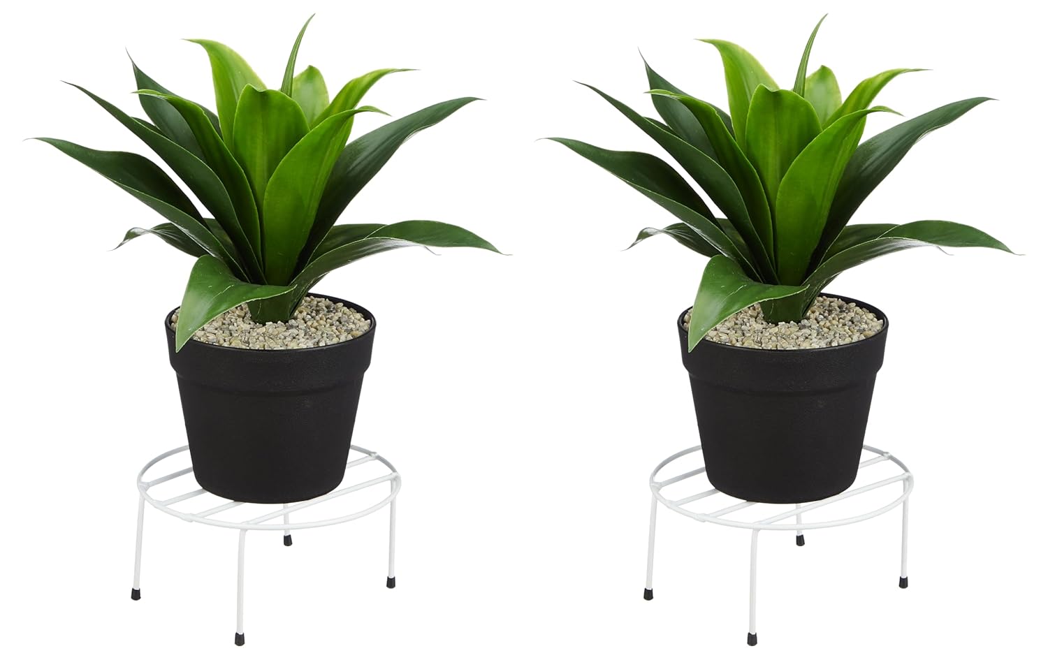 Amazon Brand - Solimo Metal Flower Pot Stand (White, Set of 2, Round ...