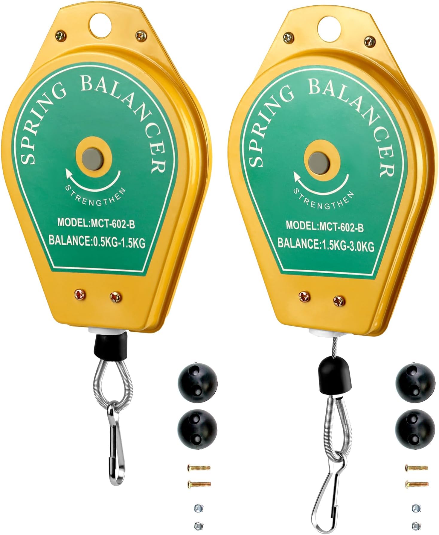QWORK Retractable Spring Balancer, 3.3lbs - 6.6 lbs and 1.1lbs - 3.3lbs ...
