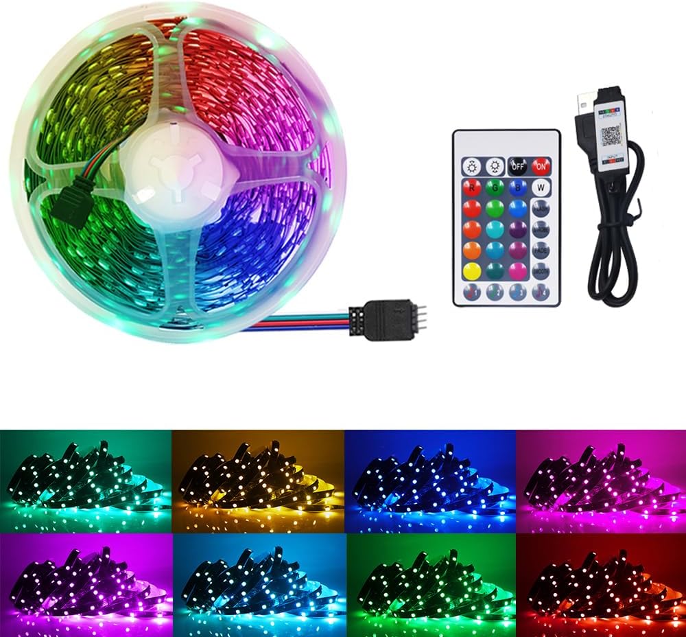 Amazon.com: KISUFU 5V RGB USB LED Strip Light 5050 Flexible Color ...