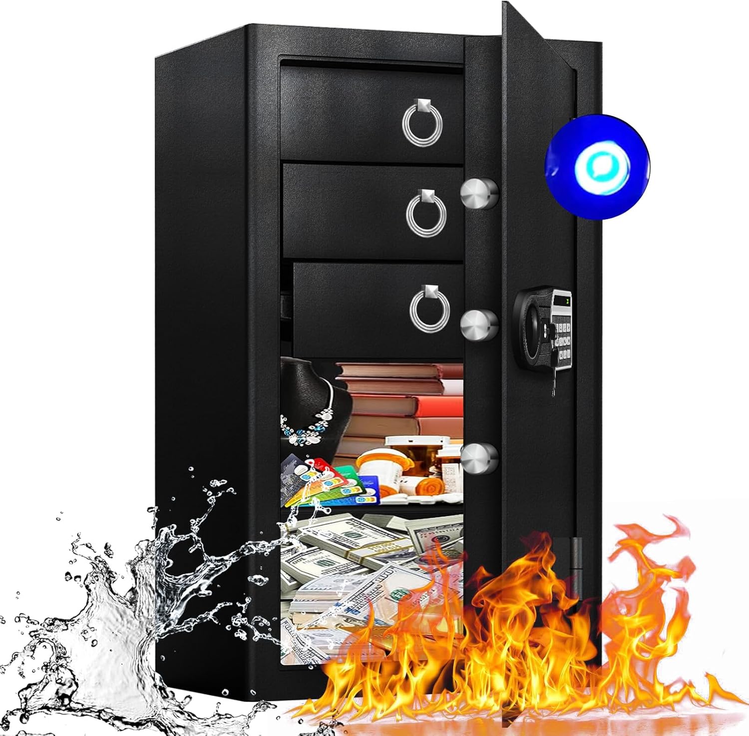 ToruKeep 5.0 Cuft Large Document Safe Box Fireproof Waterproof, Heavy ...