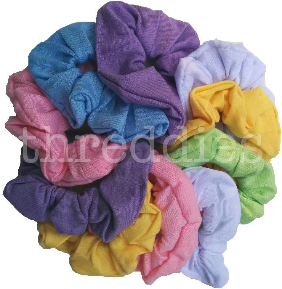 Amazon.com : Cotton Scrunchie Set, Set of 10 Soft Cotton Scrunchies ...