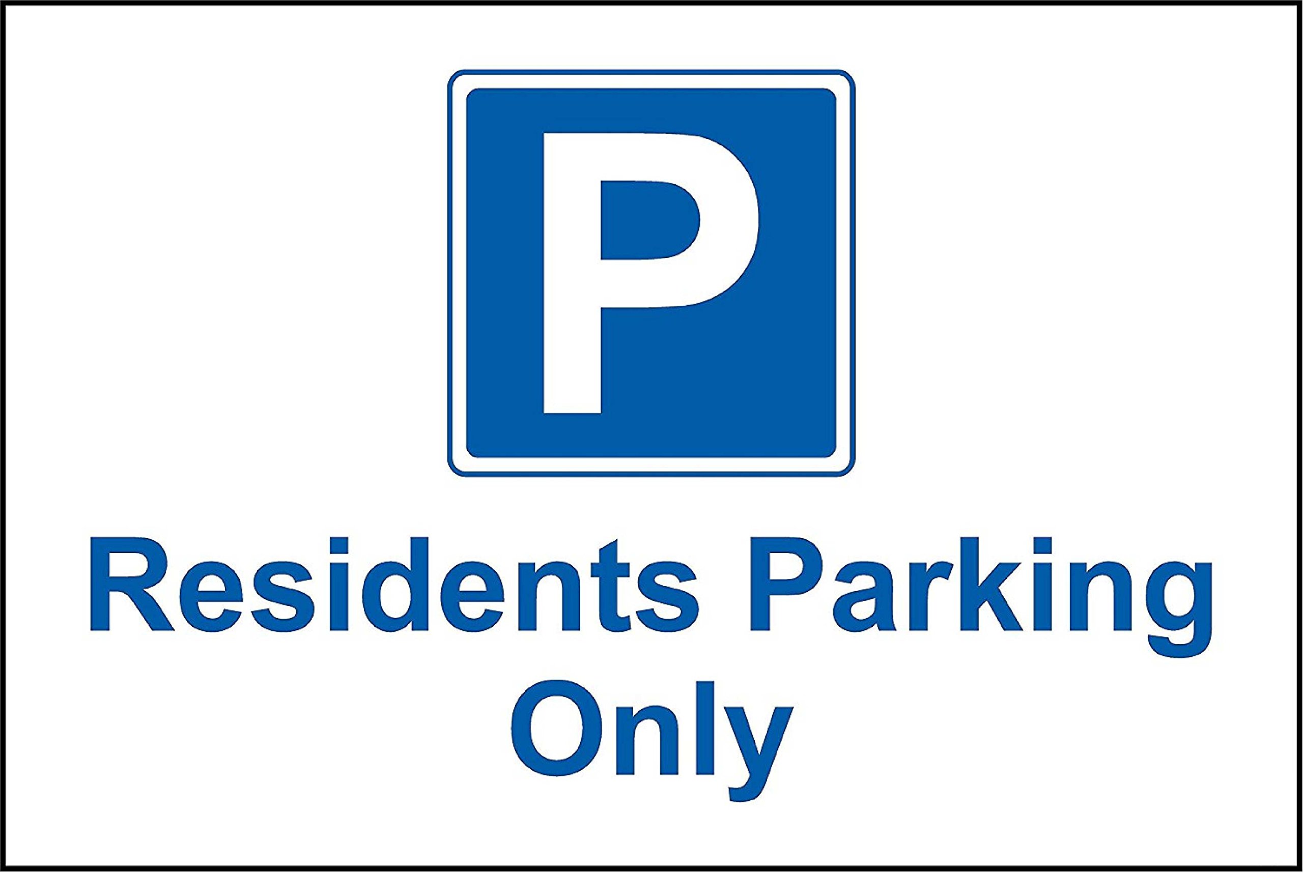 Residents Parking Only sign - 3mm Aluminium sign 300mm x 200mm : Amazon ...
