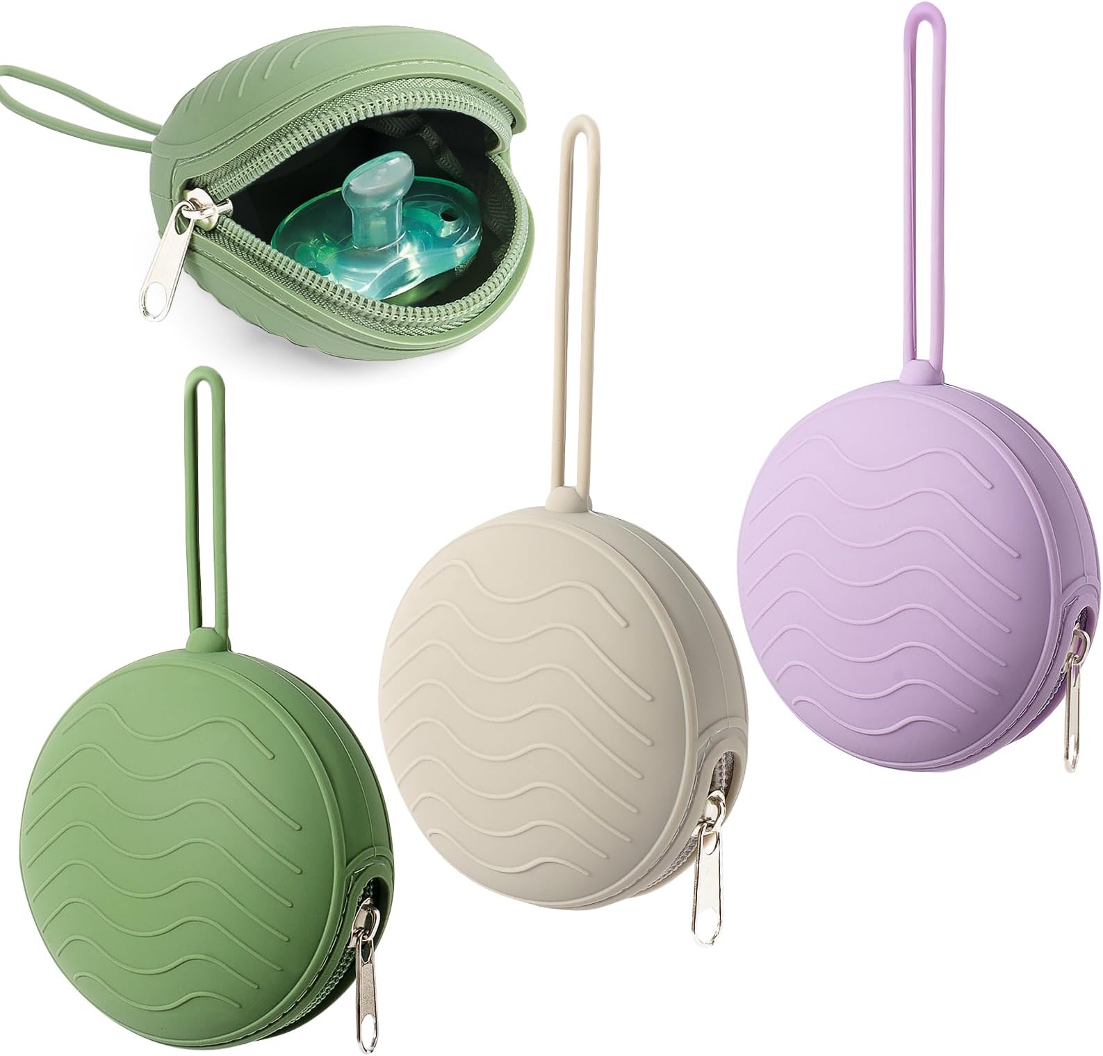 Amazon.com: 3 Pack Silicone Pacifier Holder Case, BPA-Free Cover Pouch ...
