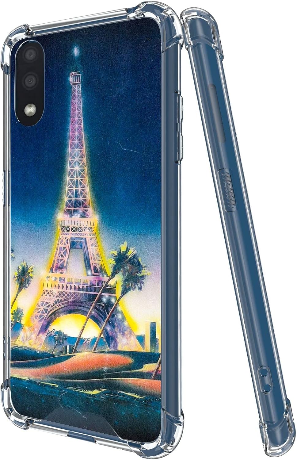 Amazon.com: for Samsung Galaxy A01 Phone Case Transparent Border UV ...