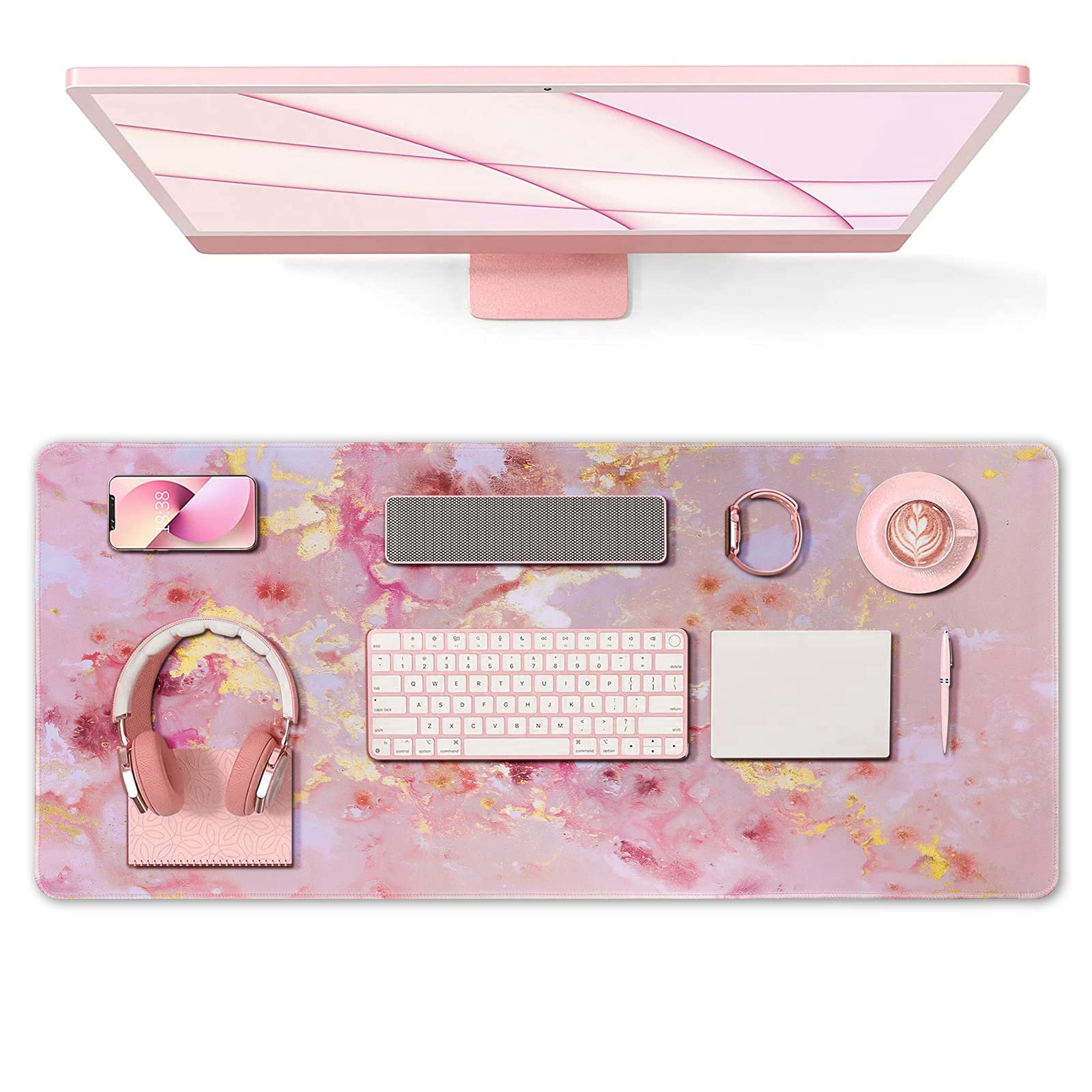 Snapklik.com : Anyshock Pink Desk Mat, Gaming Mouse Pad Large, XXL Desk ...