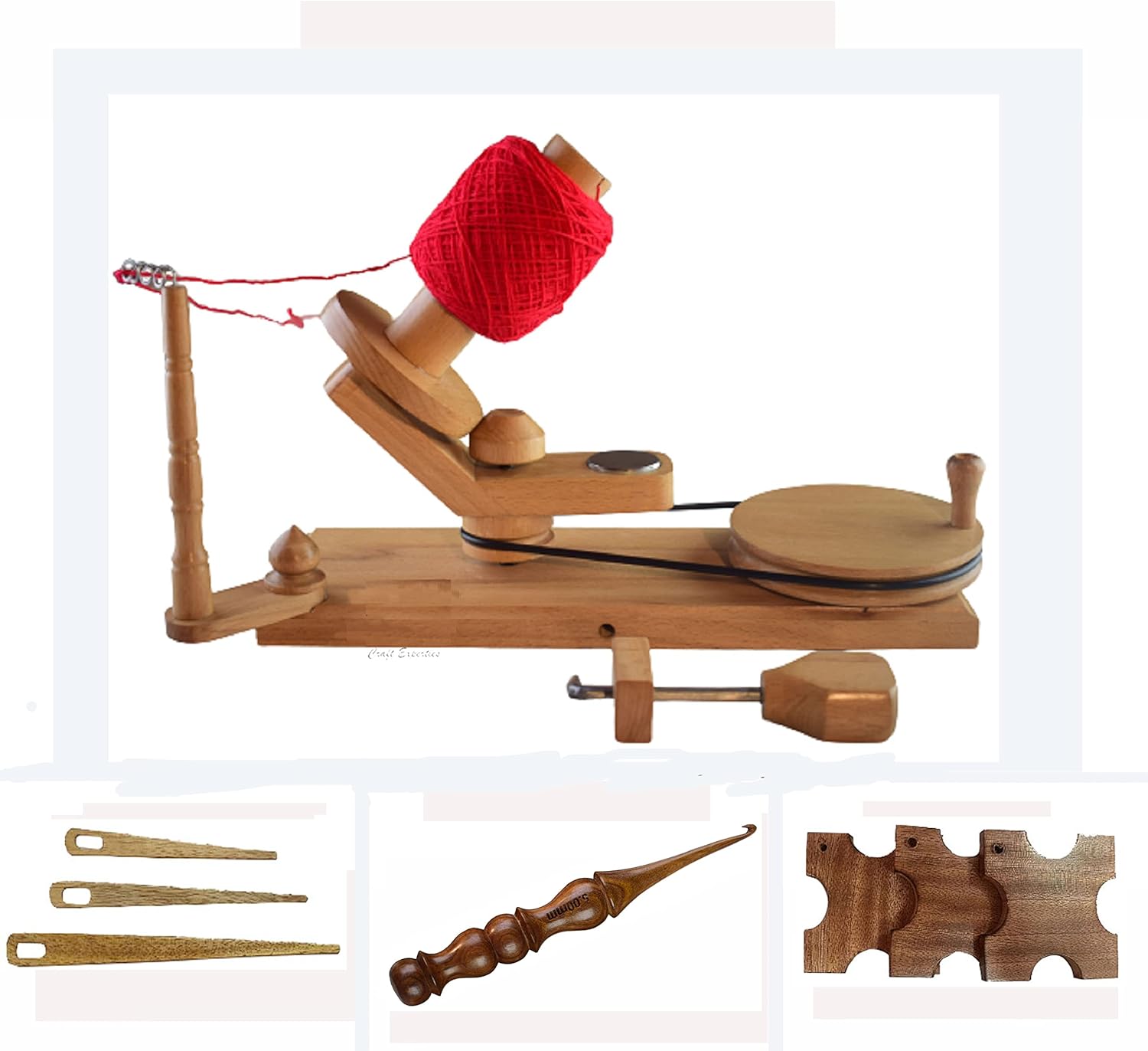 Amazon.com: Yarn Winder - Large Wooden Yarn Winder Set of 7 pcs - Ball ...