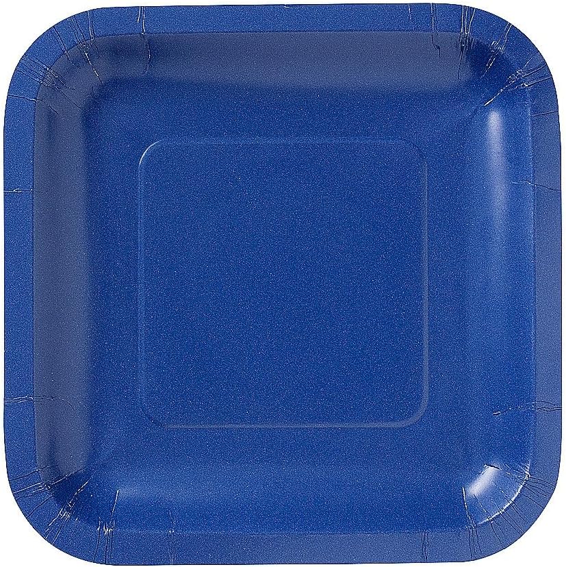 Amazon.com: Fun Express Navy Blue Square Paper Dessert Plates - 7" Inch ...