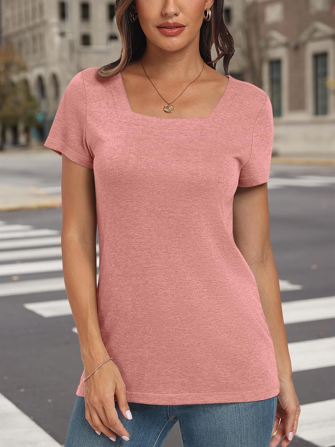 AUTOMET Womens Tops Casual Spring Summer Tshirts 2024 Short Sleeve ...