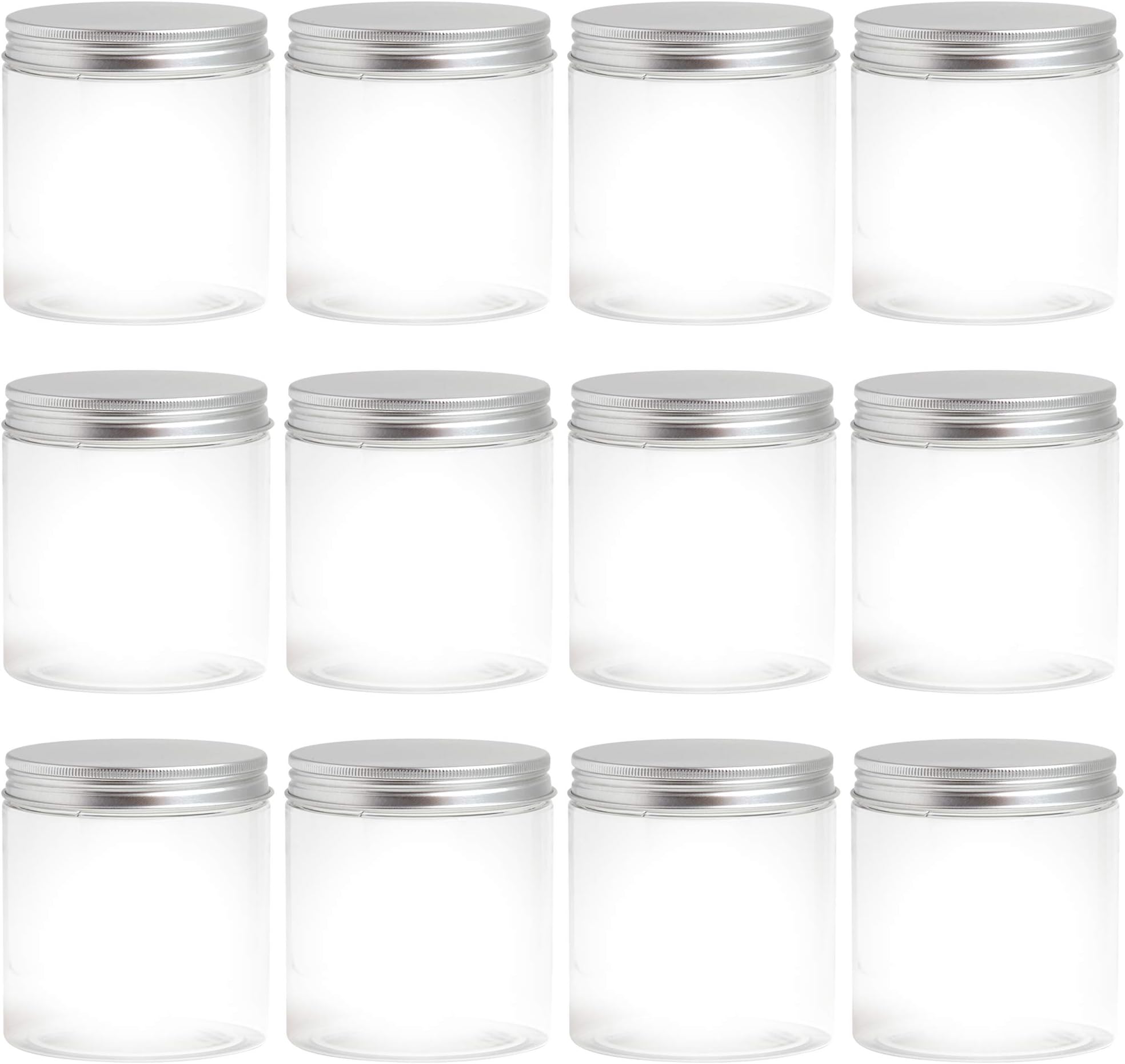 Amazon.com: Vivimee 24 Pack Plastic Jars with Lids 16 oz (12 Pack) & 8 ...