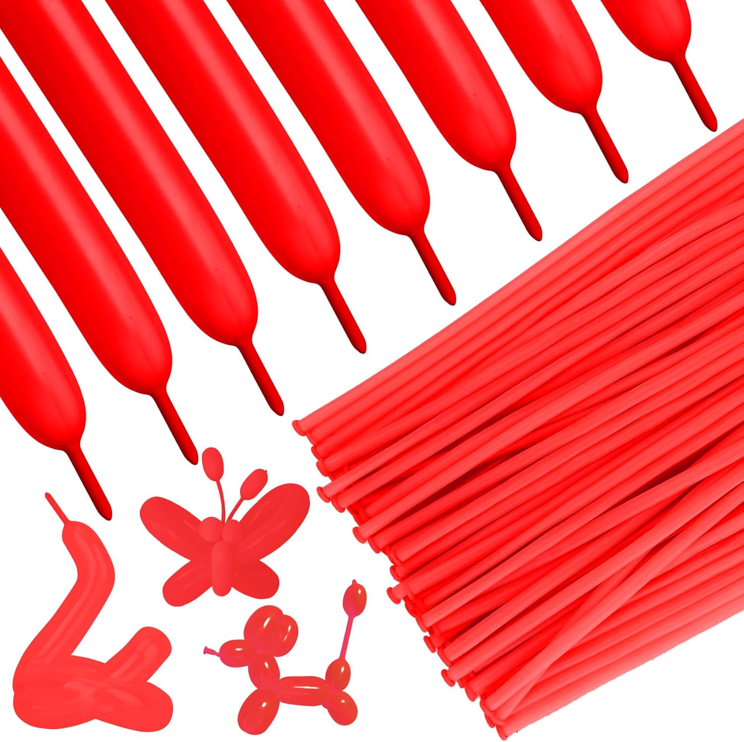 Amazon.com: 260 Balloons, Long Balloons, 100 Pcs Red 260 Balloons, Long ...