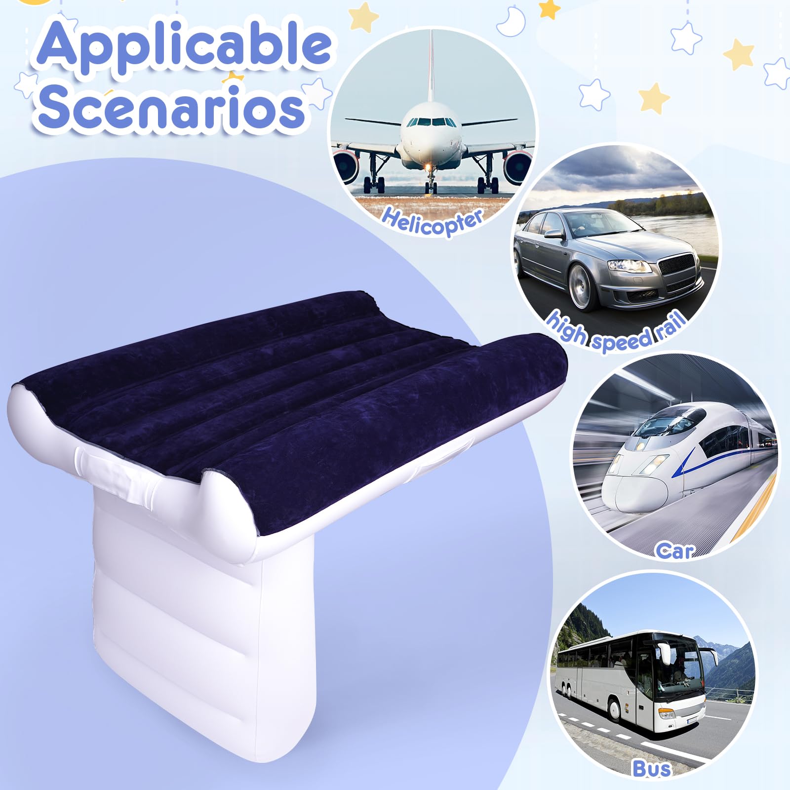 Snapklik.com : FACULX Toddler Travel Bed, Inflatable Airplane Bed For ...