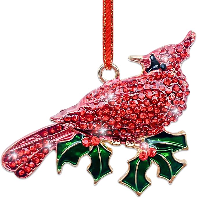 Amazon.com: JUESMOS Red Cardinal Christmas Ornaments Metal Red Cardinal ...