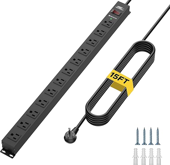 Amazon.com: CRST 12-Outlet Long Power Strip with 15FT Cord, 2100 Joules ...