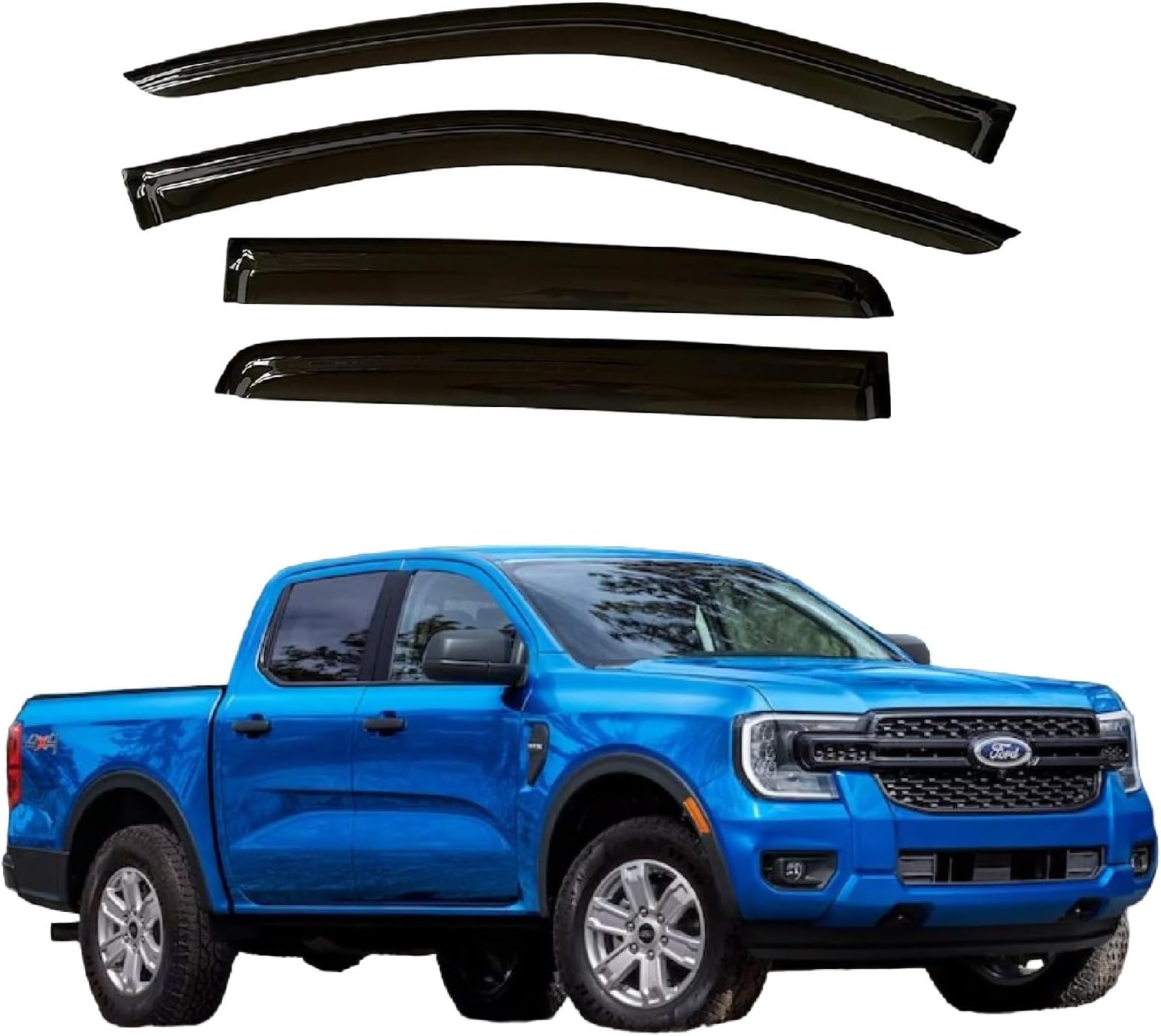 Amazon.com: 2024-2025 Tape-On Side Window Visor Deflectors for Ford ...