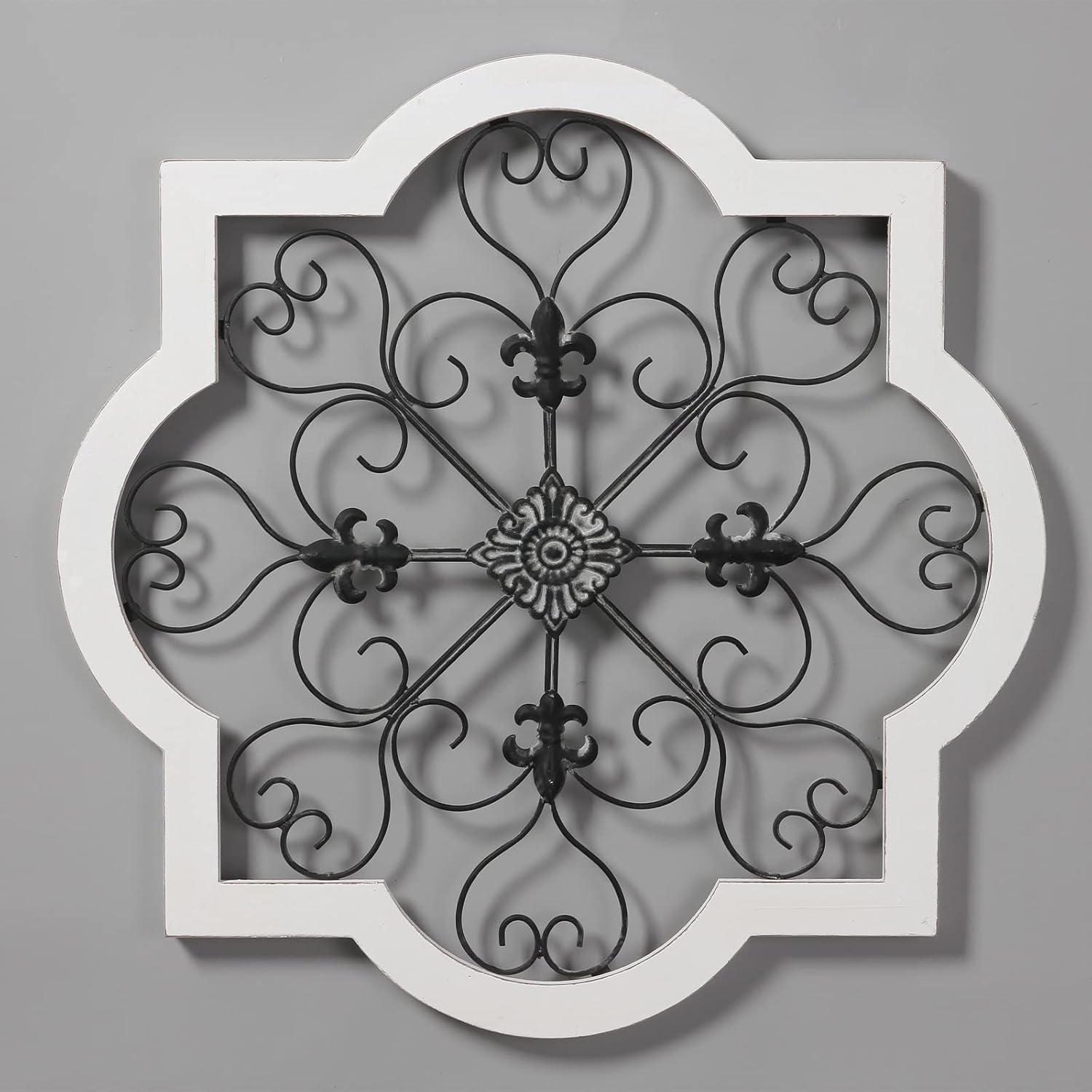 Buy Vintage Wood and Metal Wrought Iron Wall Decor 24, Hanging ...