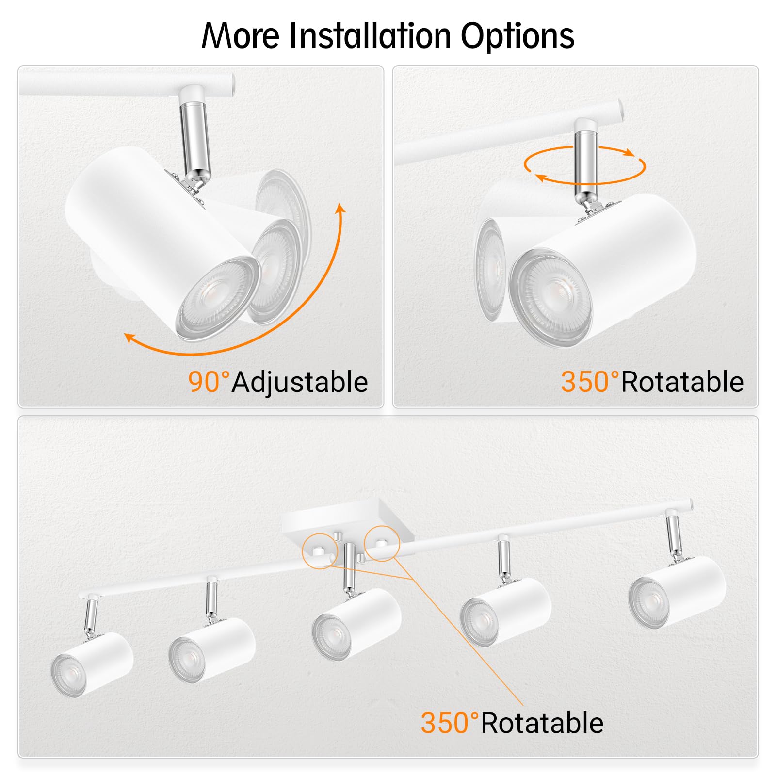 BoostArea Track Lighting Kit, Kitchen Lighting Fixtures Ceiling, 5 way ...