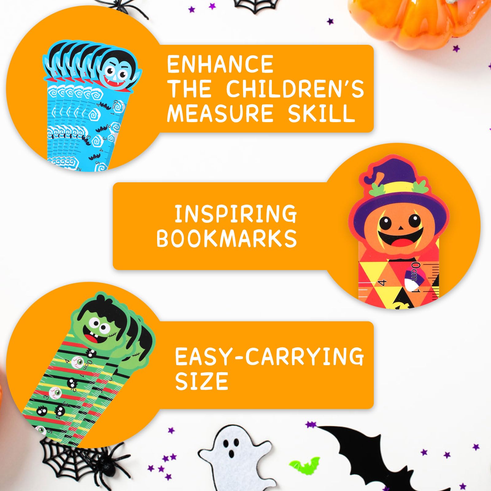 Snapklik.com : CCINEE 54PCs Halloween Bookmark Rulers For Kids,Ghost ...