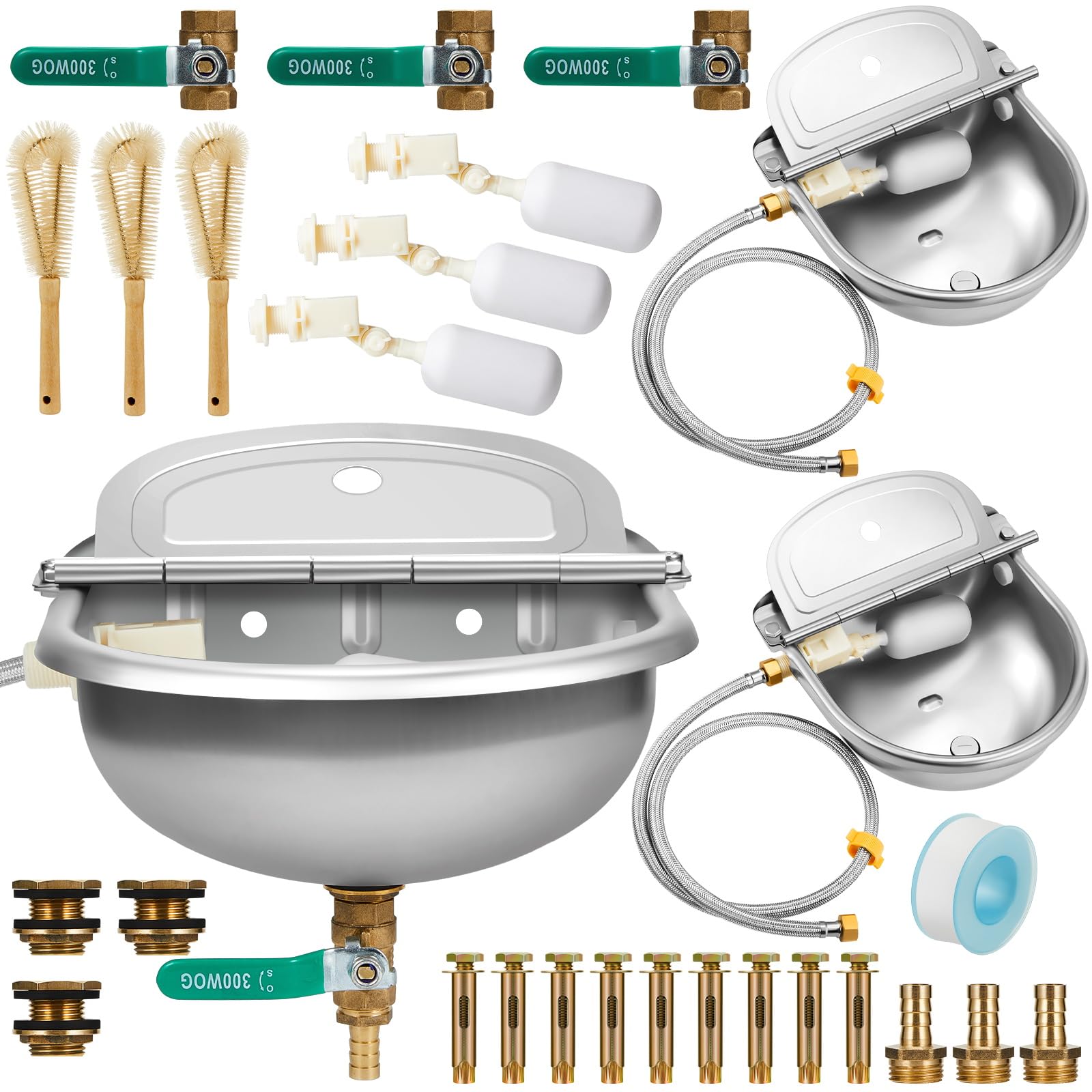 Amazon.com: Tessco 3 Sets 4L/135oz Automatic Dog Water Bowl with Float ...