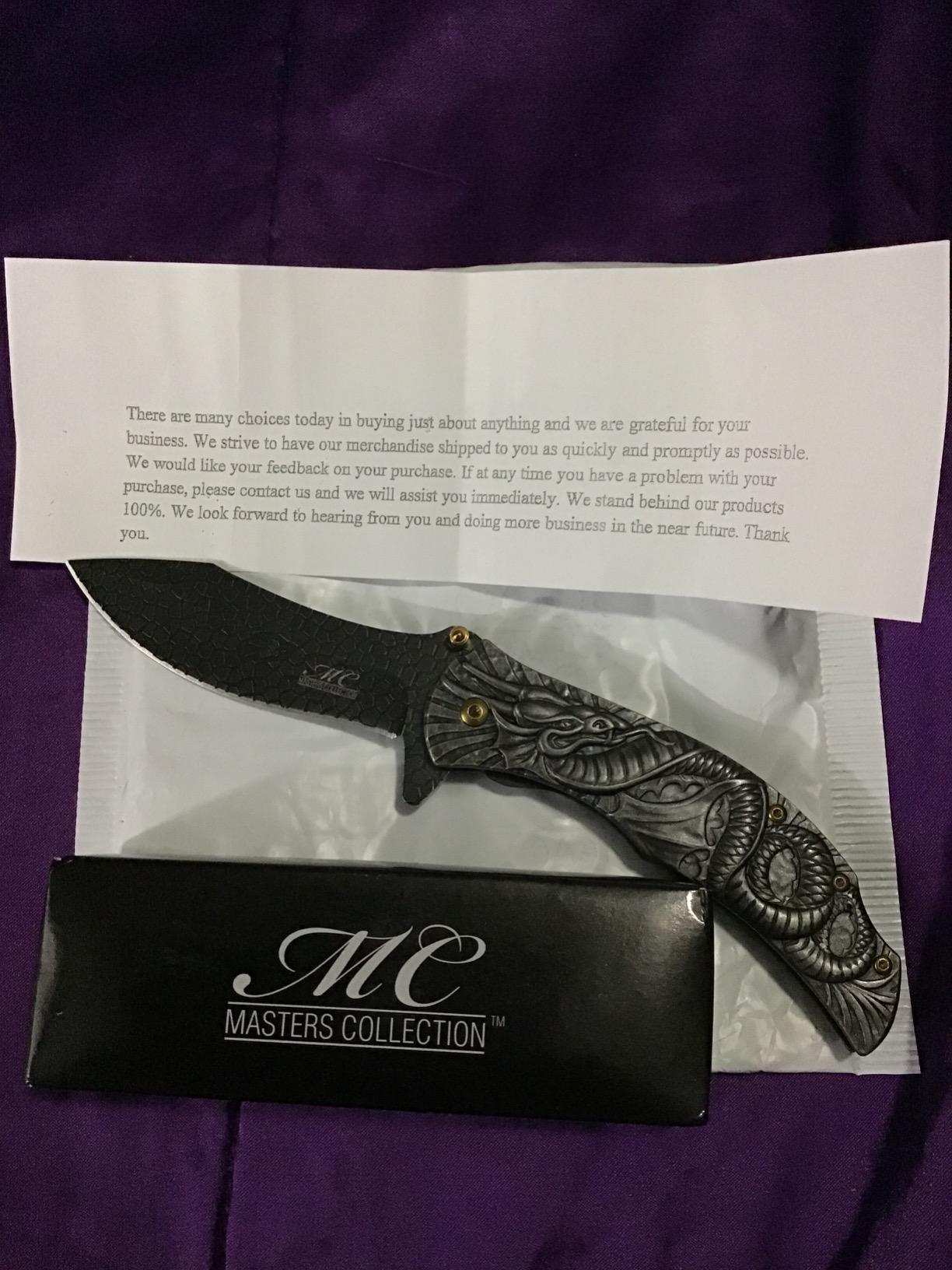 Amazon.com: Dragon Sculptured Masters Collection Spring Assist Folding ...