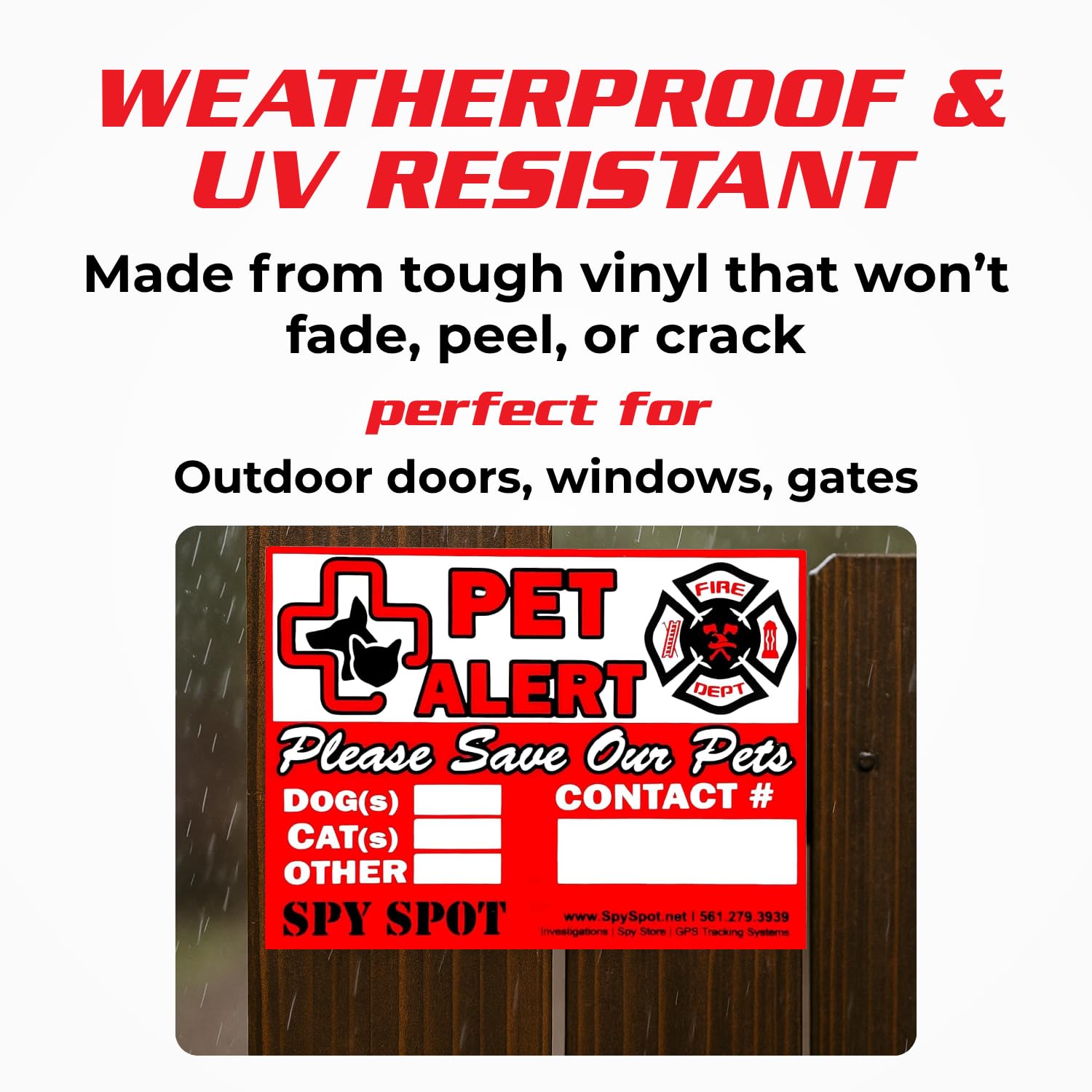 Snapklik.com : SpySpot 6 Pack Pet Alert Sticker, 4"x3" Emergency Rescue ...