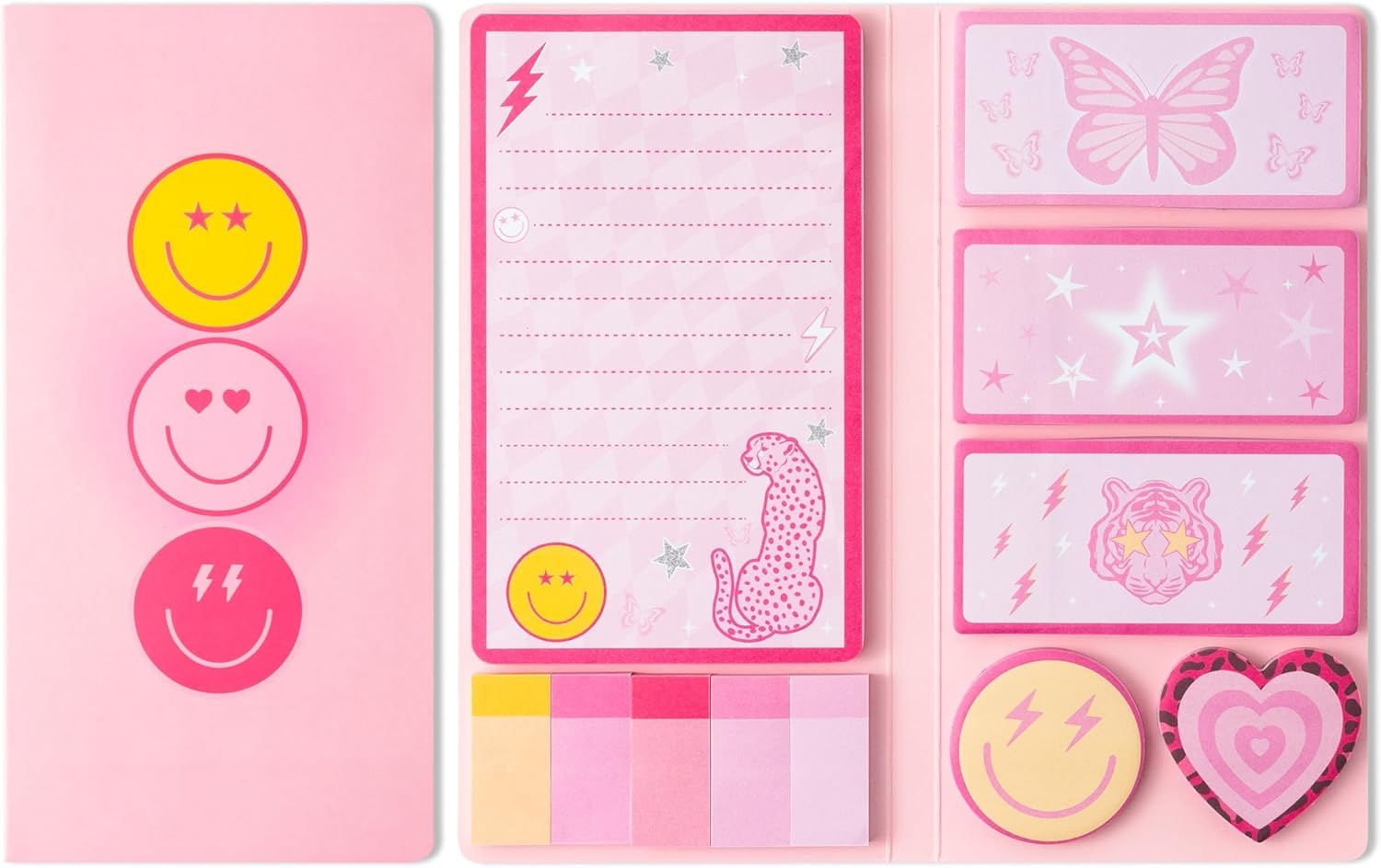 Amazon.com : L1rabe Preppy Sticky Notes Set - 550 Sheets Christmas Y2K ...