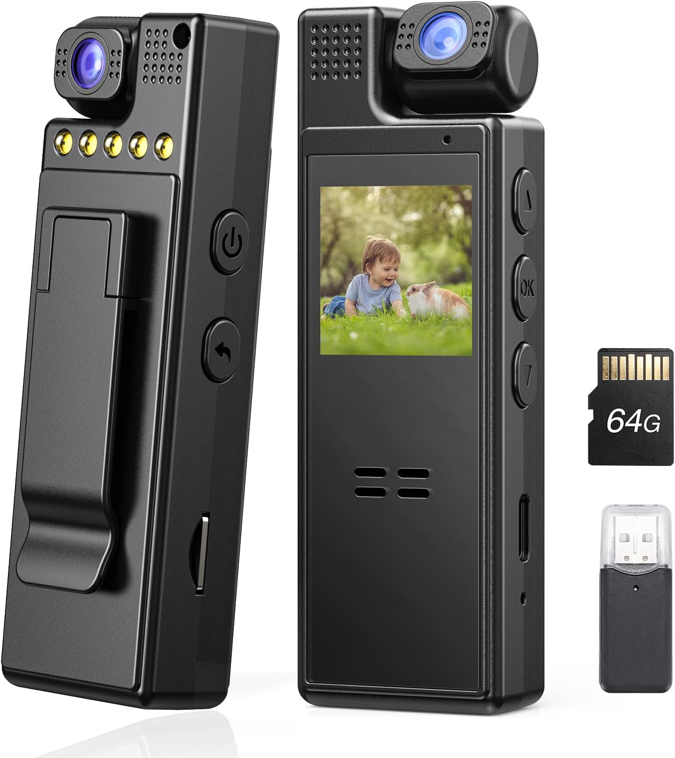 Amazon.com: Losfom L9S 64GB Body Camera, 1080P HD Body Worn Cam with ...