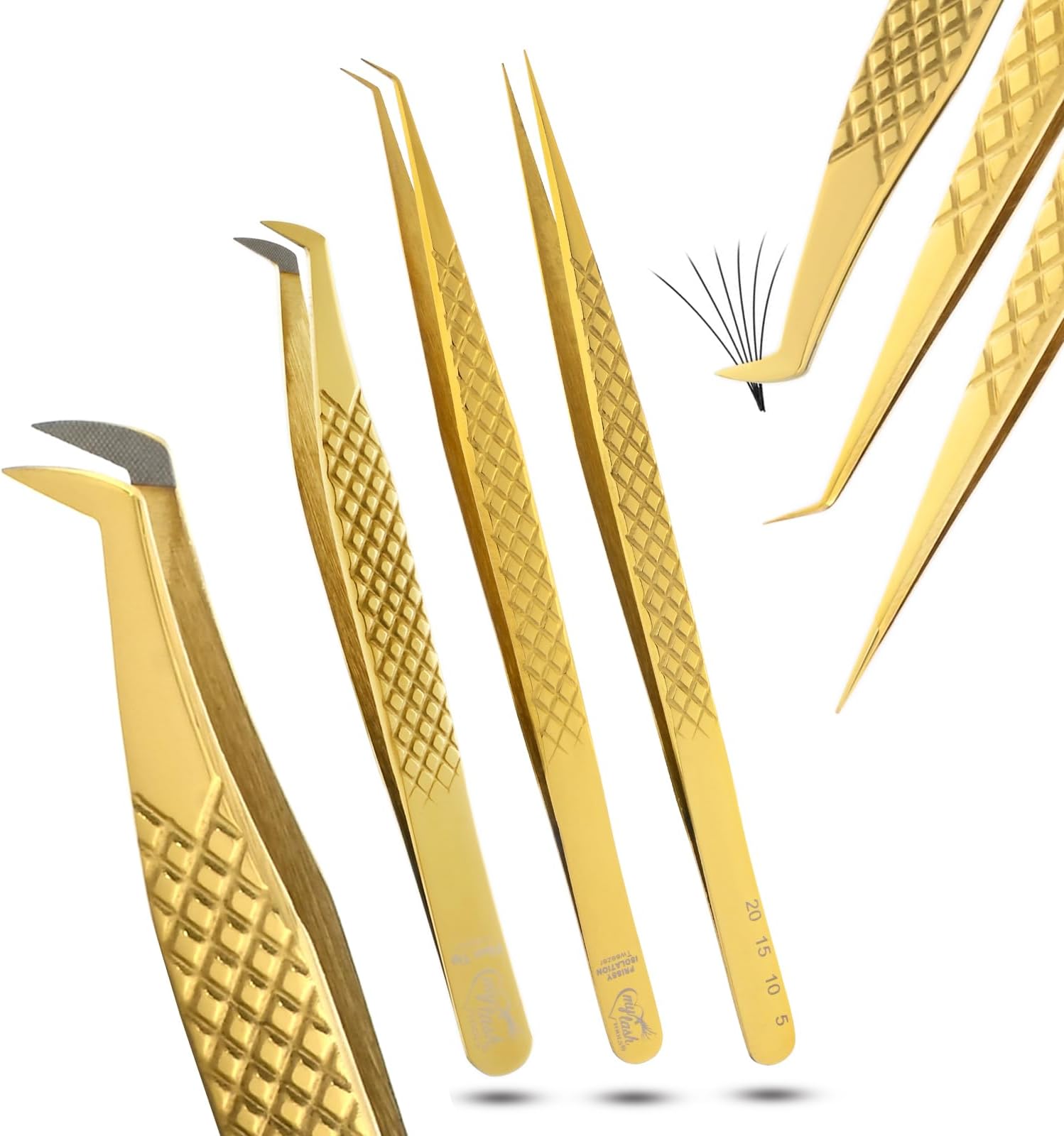 Amazon.com : My Lash Tools Eyelash Extension Curved Degree Tweezers for ...