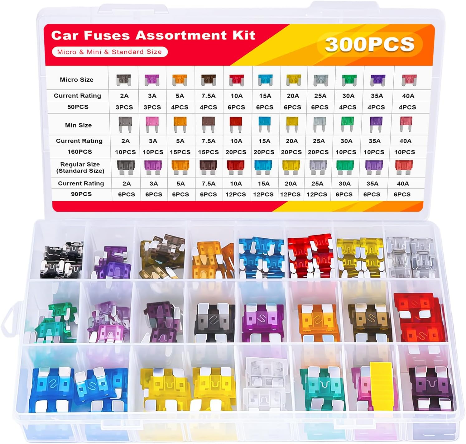 Amazon.com: MTABCTY 300 PCS Car Fuses Assortment Kit, Micro + Mini ...