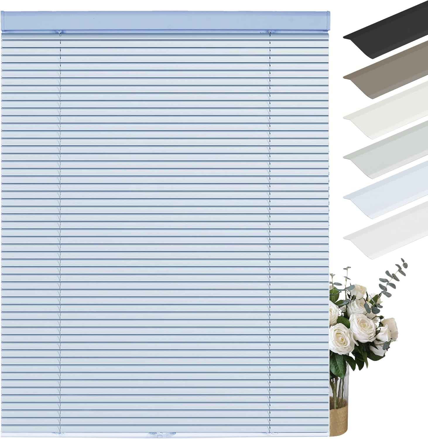 Amazon.com: Sulugood Cordless Aluminum Mini Blinds for Windows 1" Room ...