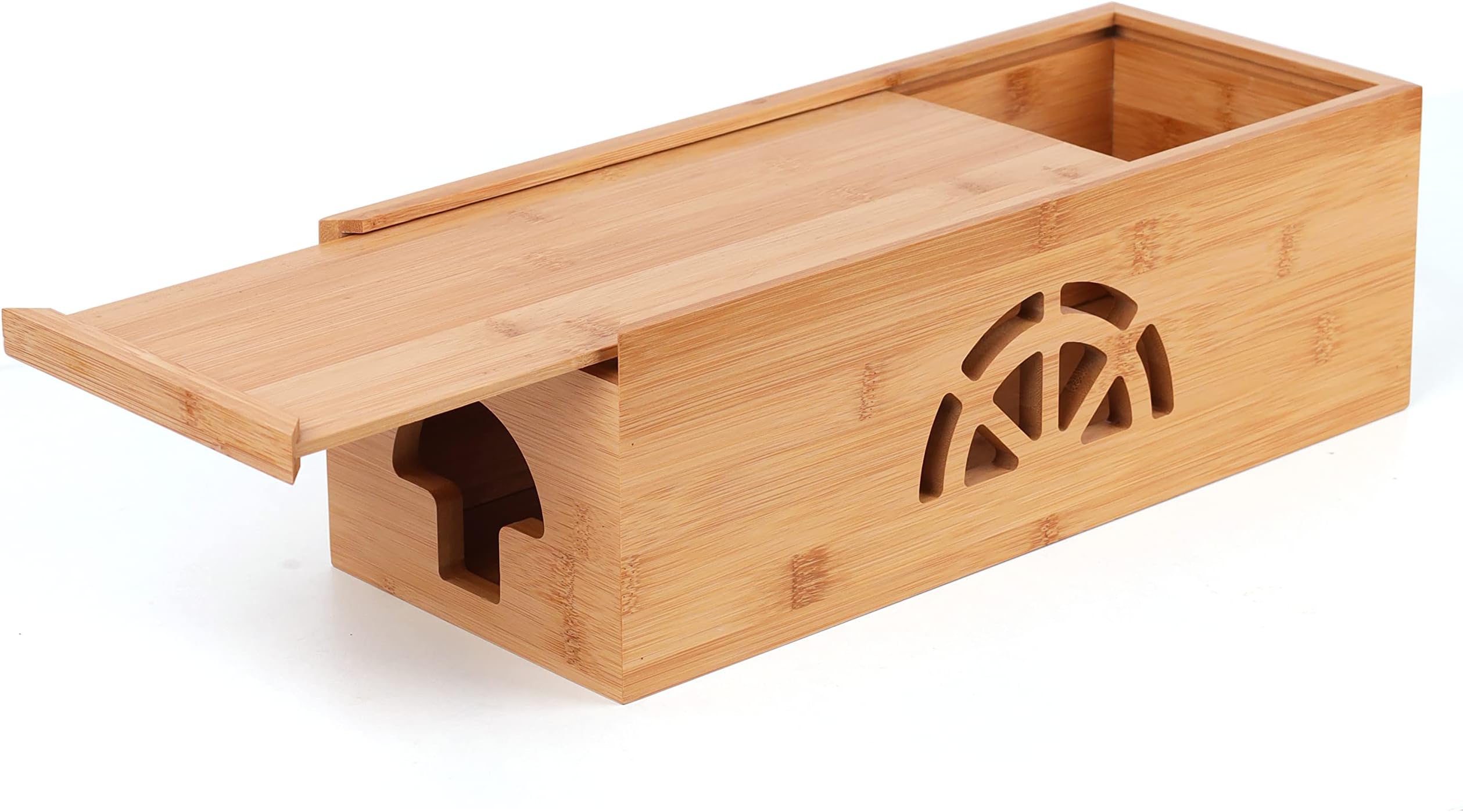 Amazon.com: Extra Large Cable Management Box with Lid, Bamboo Cable Box ...