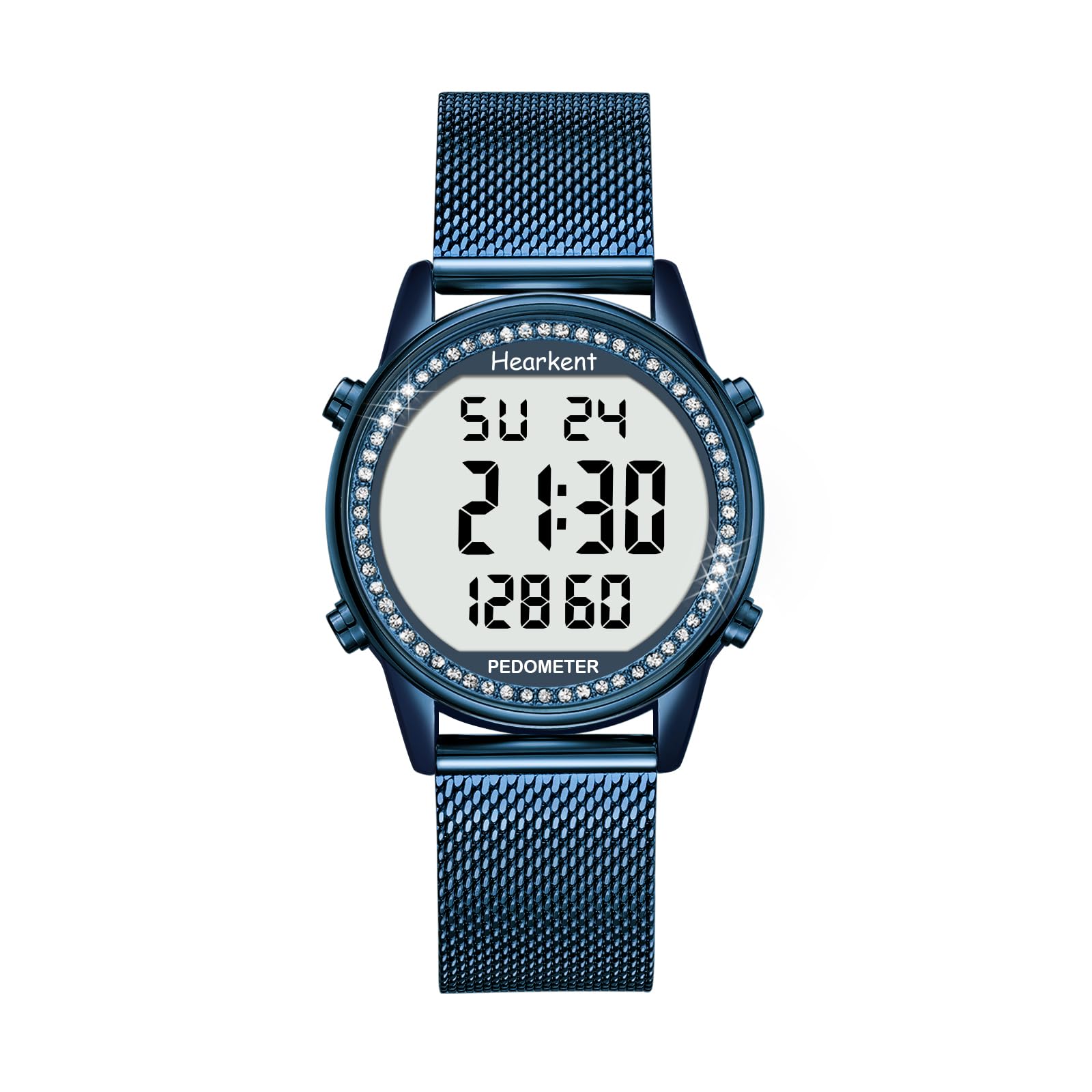 Hearkent Ladies Digital Watch with Crystal Set Case, Fashion Step ...