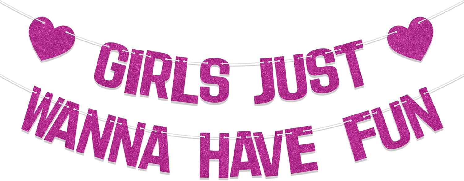 Amazon.com: WFKLDF Girls Just Wanna Have Fun Banner, Engagement Wedding ...