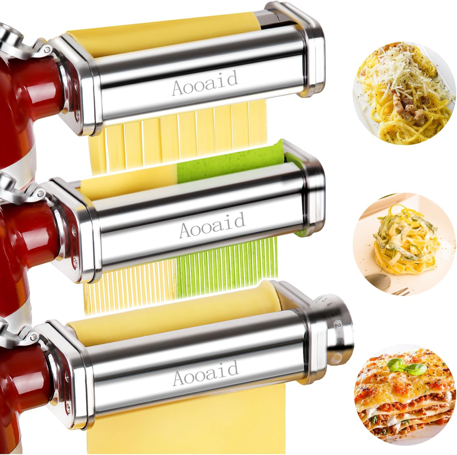 Amazon.com: 3 PCS Pasta Maker Attachments for All KitchenAid Stand ...