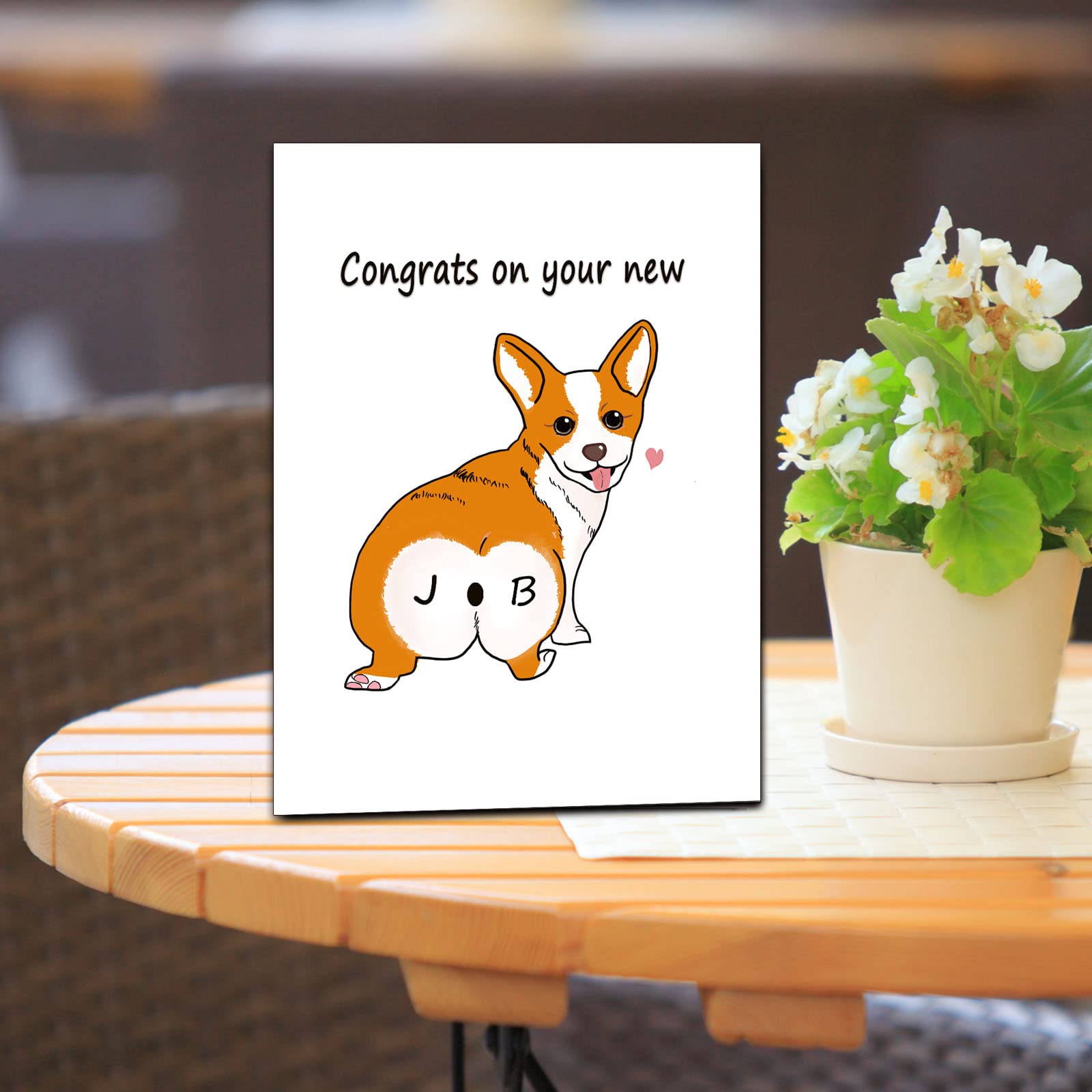 Snapklik.com : Congrats Card, Corgi Themed New Job Card, 8.6 X 6.1 ...