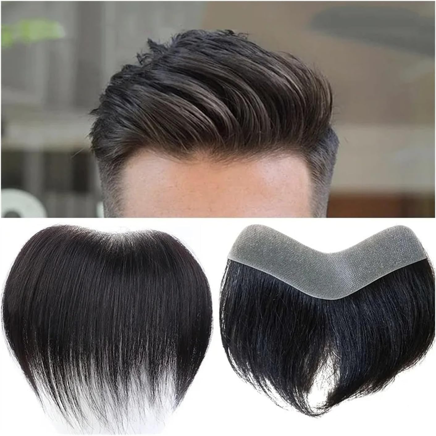 OSEN Men Forehead Hairline Toupee Human Hair Skin PU Lace Man Men ...