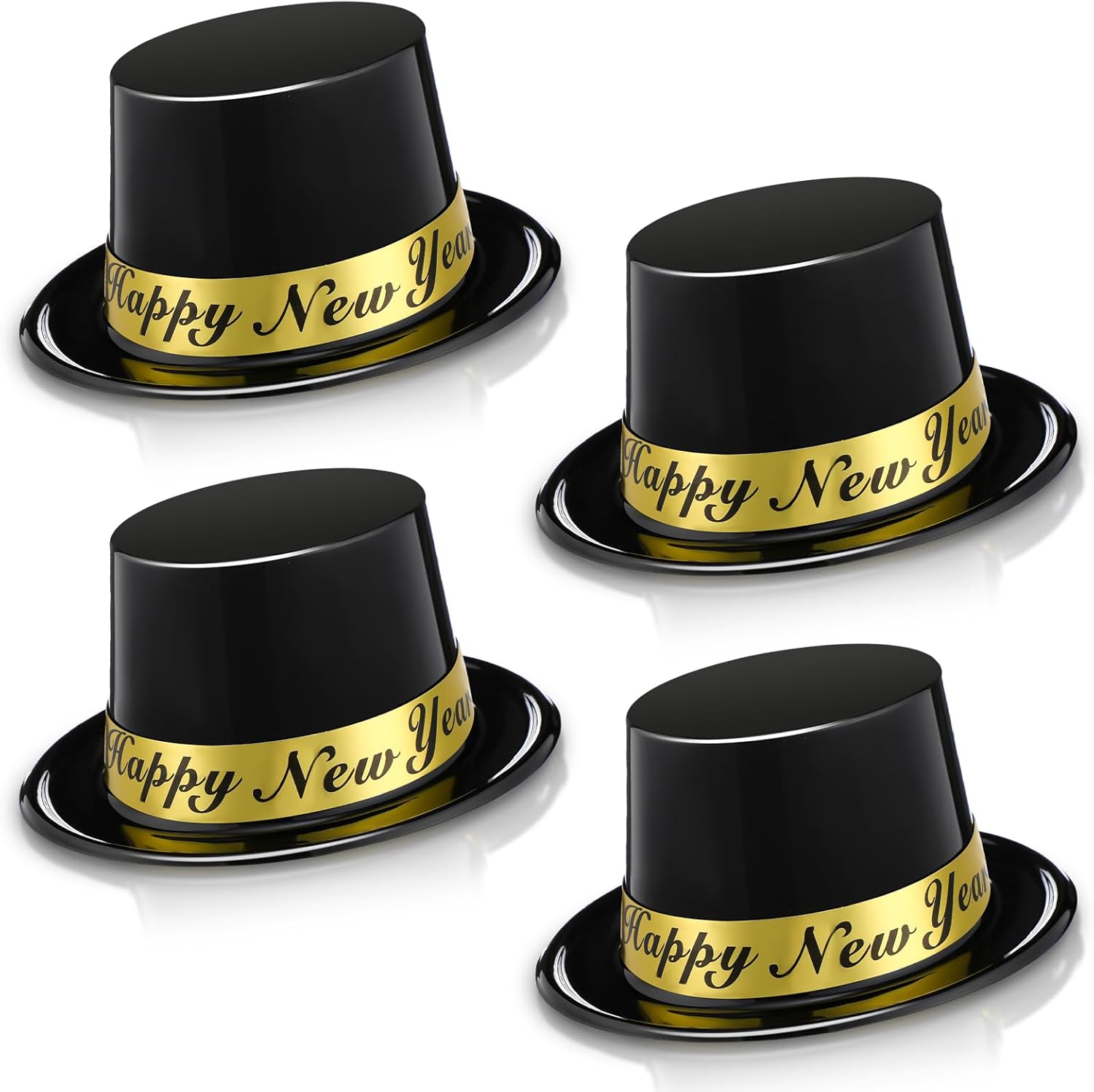 Amazon.com: Geyoga 4 Pcs Happy New Years Top Hat 2025 Eve Party Hats ...