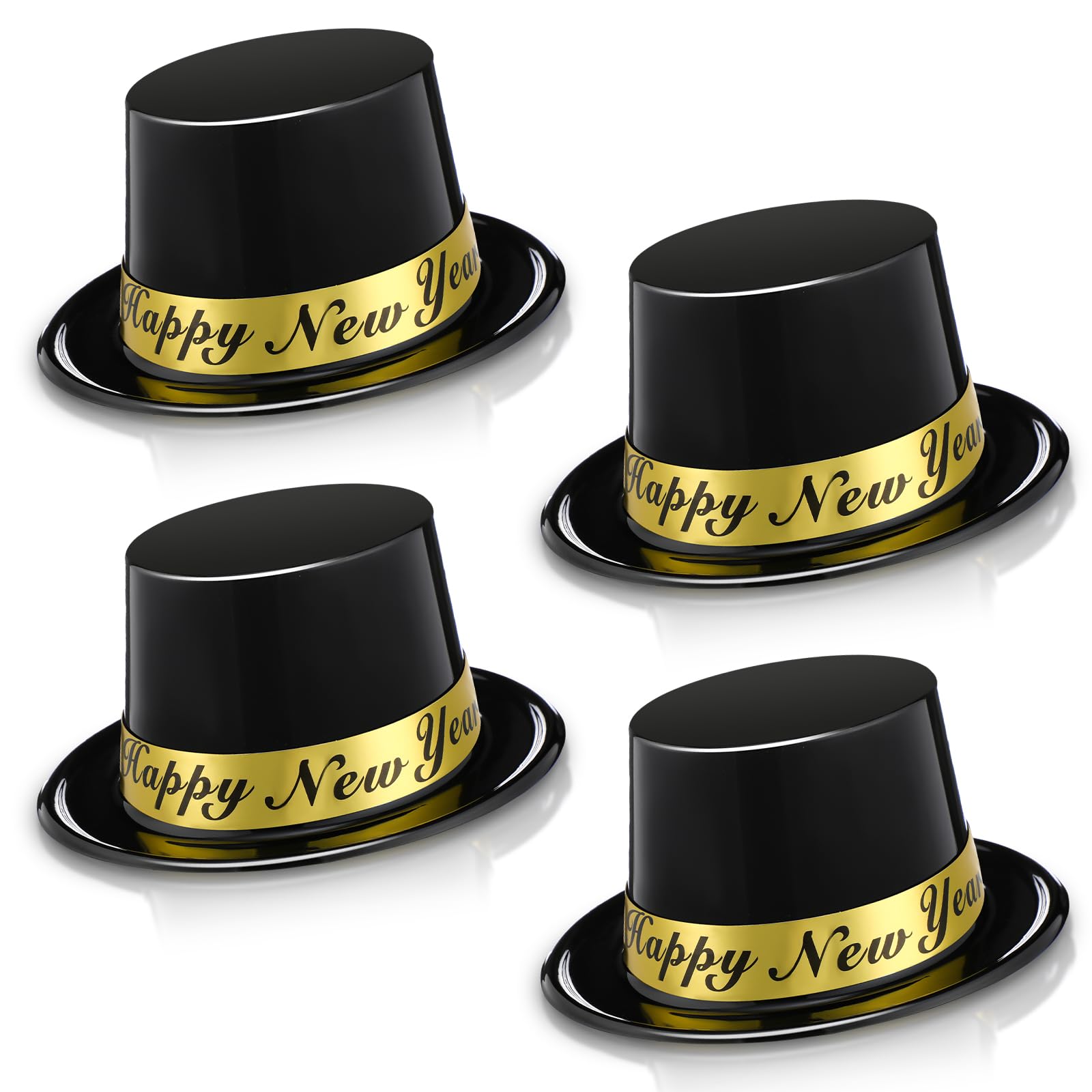 Amazon.com: Geyoga 4 Pcs Happy New Years Top Hat 2025 Eve Party Hats ...