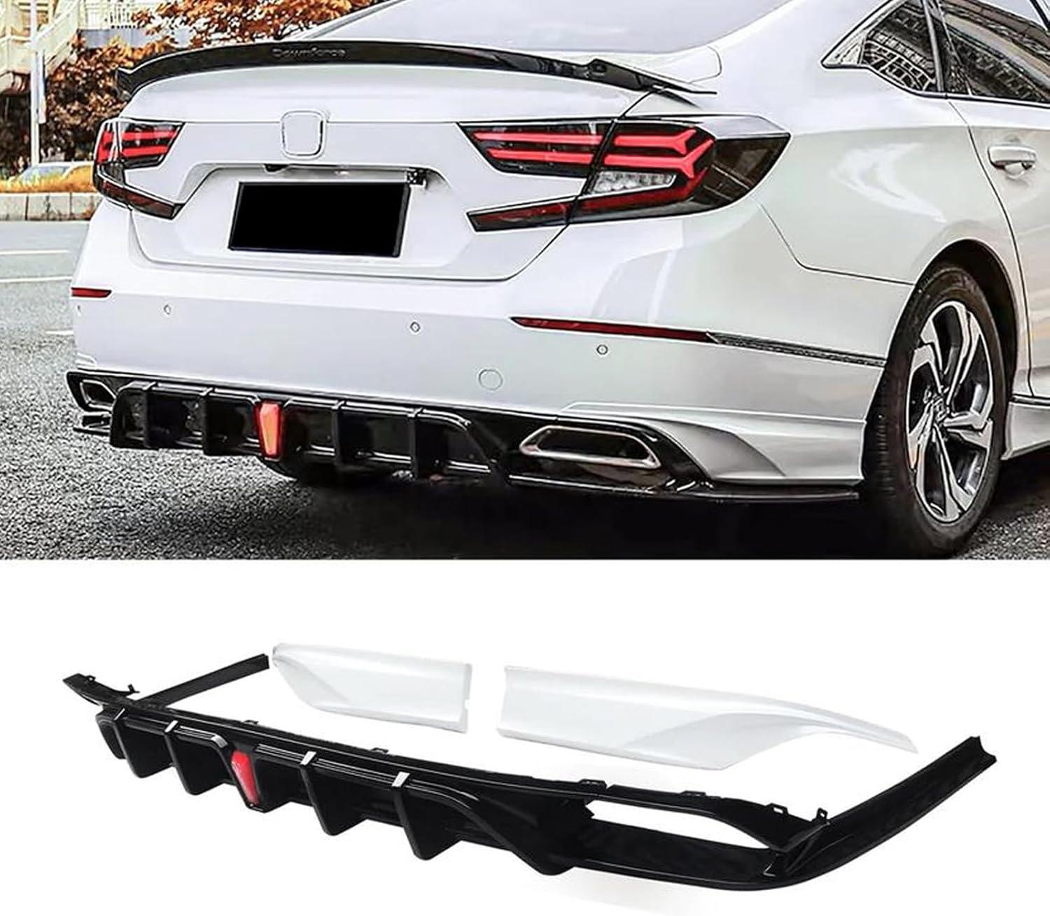 Amazon.com: NINTE Rear Diffuser for 2018-2022 Honda Accord with W/LED ...