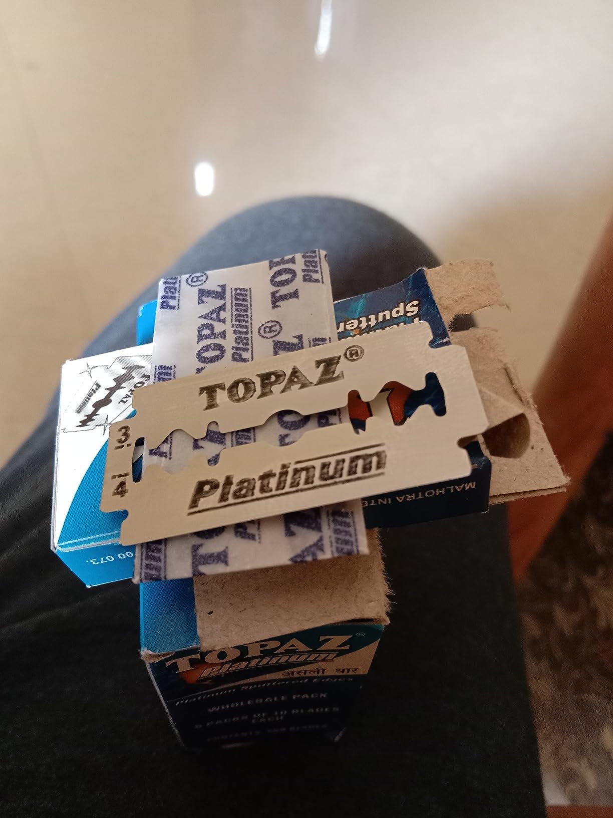 Buy Topaz Platinum Double Edge Razor Blades for men - Pack of 50 Online ...