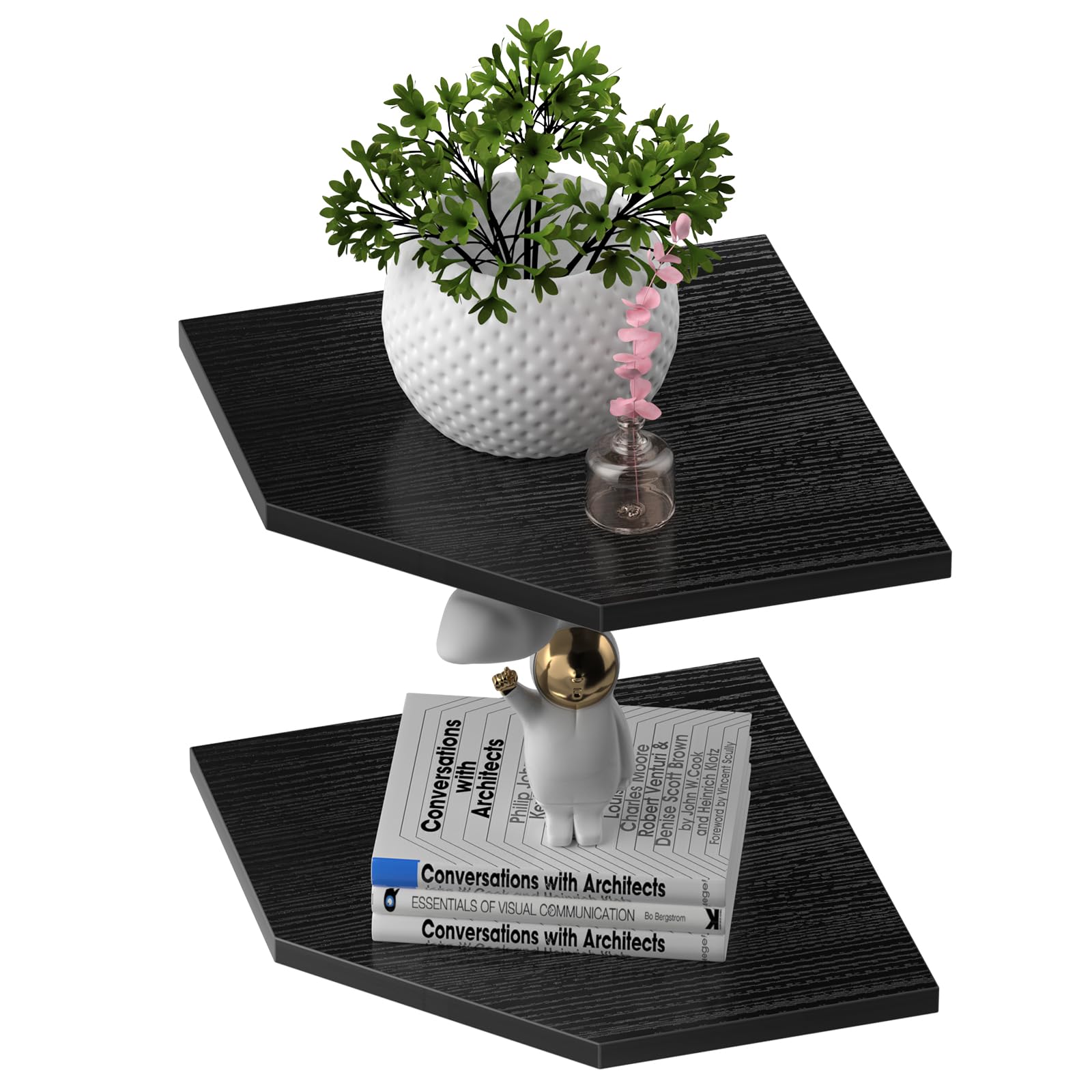 JJL Corner Wall Shelf, Set of 2 Floating Corner Shelf for Wall Storage ...