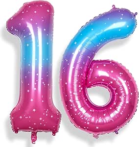 Amazon.com: RainbowQ Party 16 Balloon Numbers 40 Inch for Boy or Girl ...