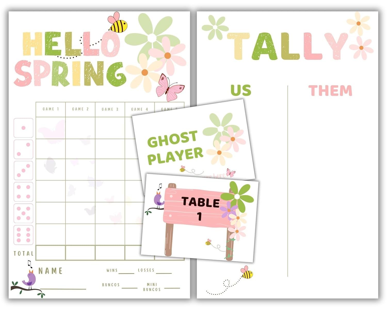 Amazon.com: Spring Bunco - April Theme - Bunco Score Sheets - Flower ...