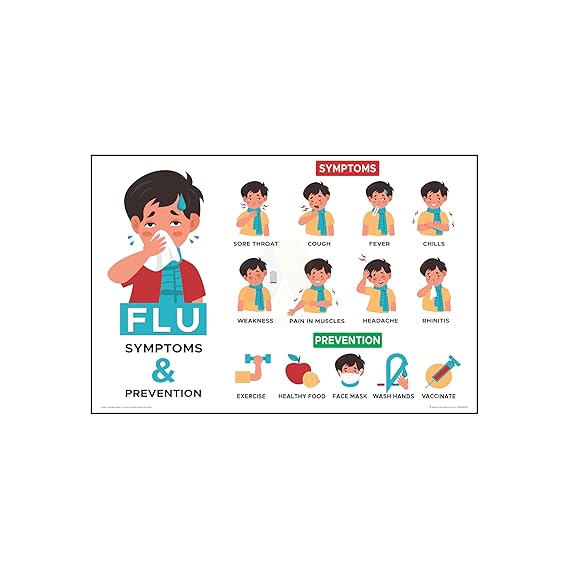 Anne Print Solutions® Flu symptoms & prevention Posters For Hospital ...