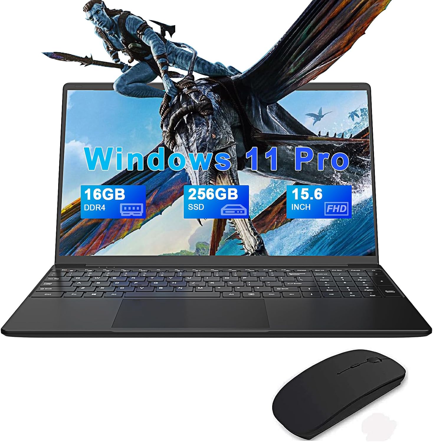 Ordinateur Portable 15,6 Pouces, 16 Go RAM 256 Go SSD, 1 TB Extensible ...