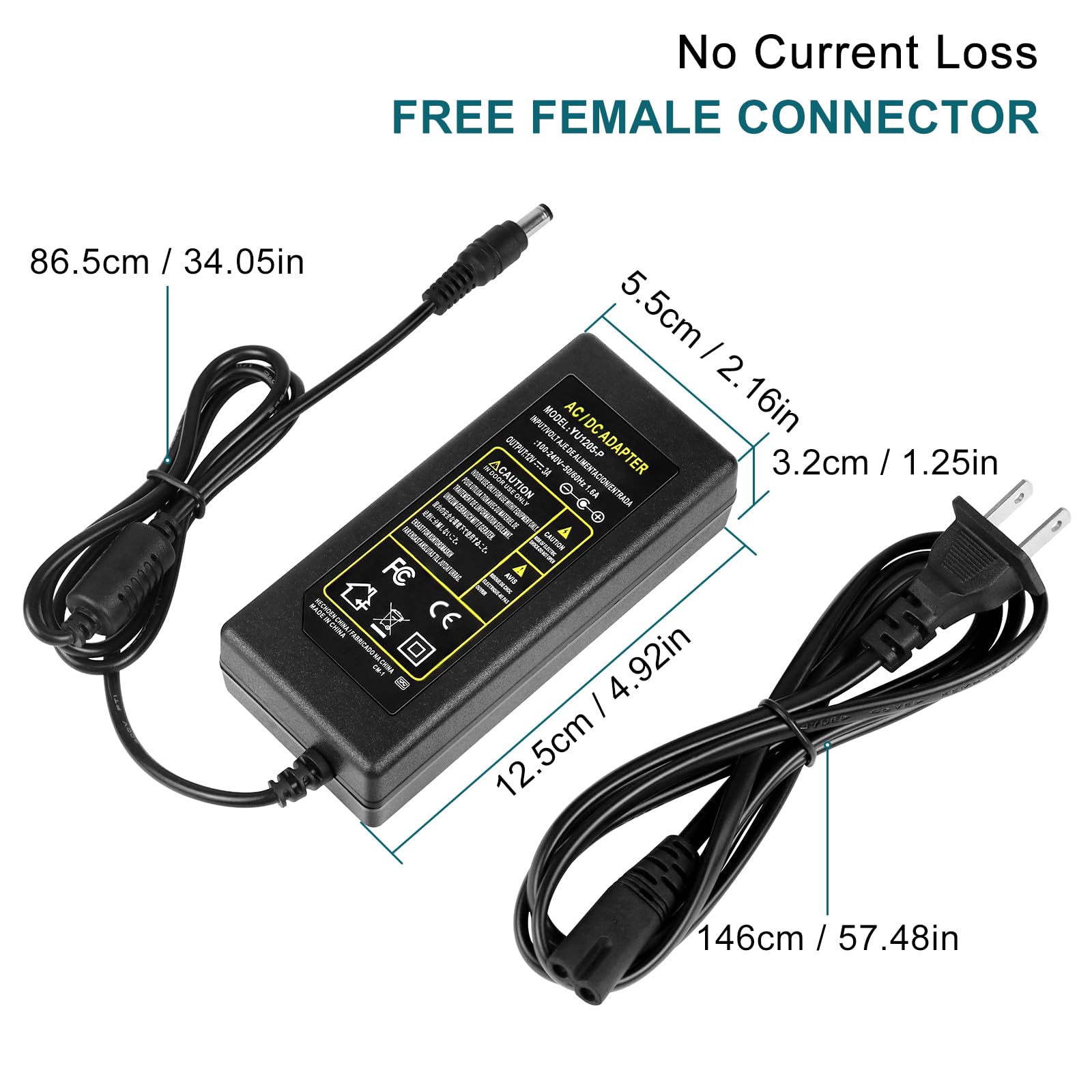 Snapklik.com : 12V Power Supply, DC 3A 36W 12 Volt LED Power Supplis ...